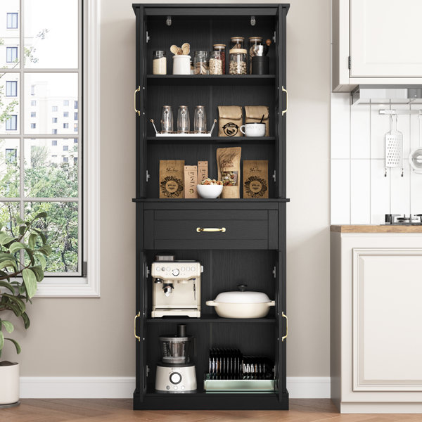 Lark Manor™ Aviva 70.9'' Kitchen Pantry with Glass Doors, Adjustable ...