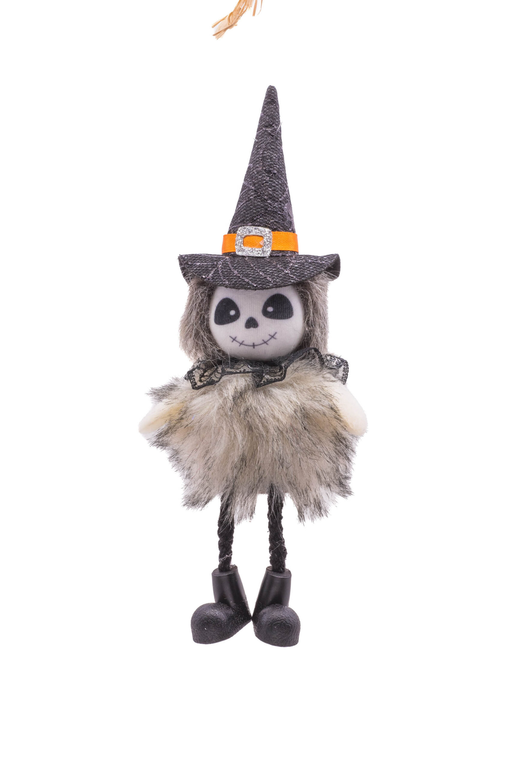 The Holiday Aisle® White Cloth Standing Cute Lil Fuzzy Skelly with ...