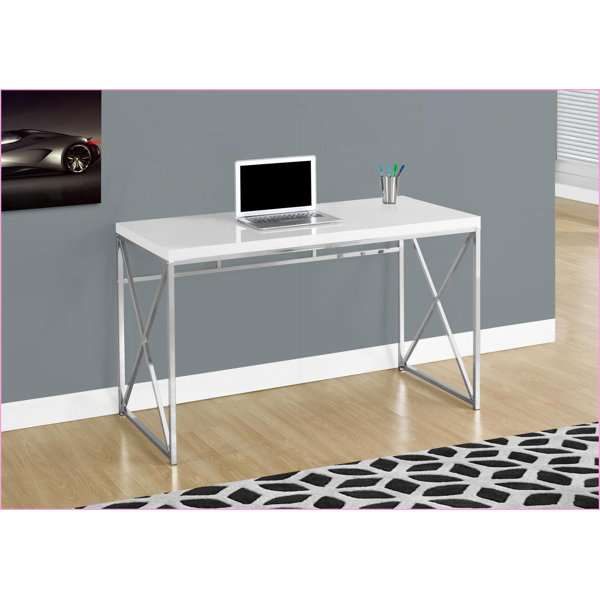Inbox Zero Desks, 47 Inch Modern Home Office Computer Desk with Thick ...