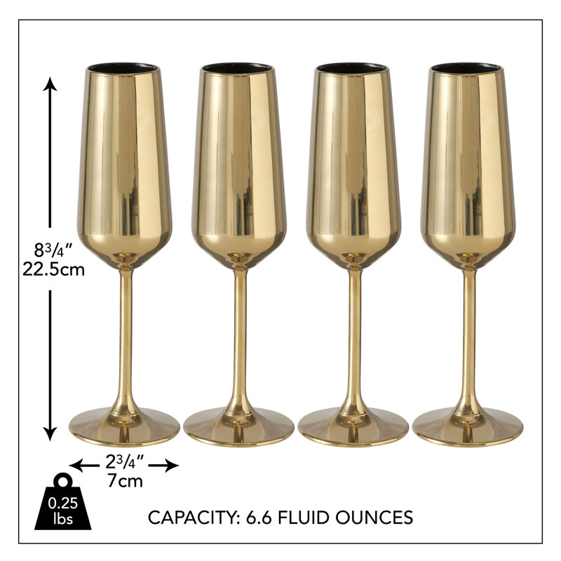 Mercer41 Set Of 4 Long Stem Champagne Flutes | Wayfair