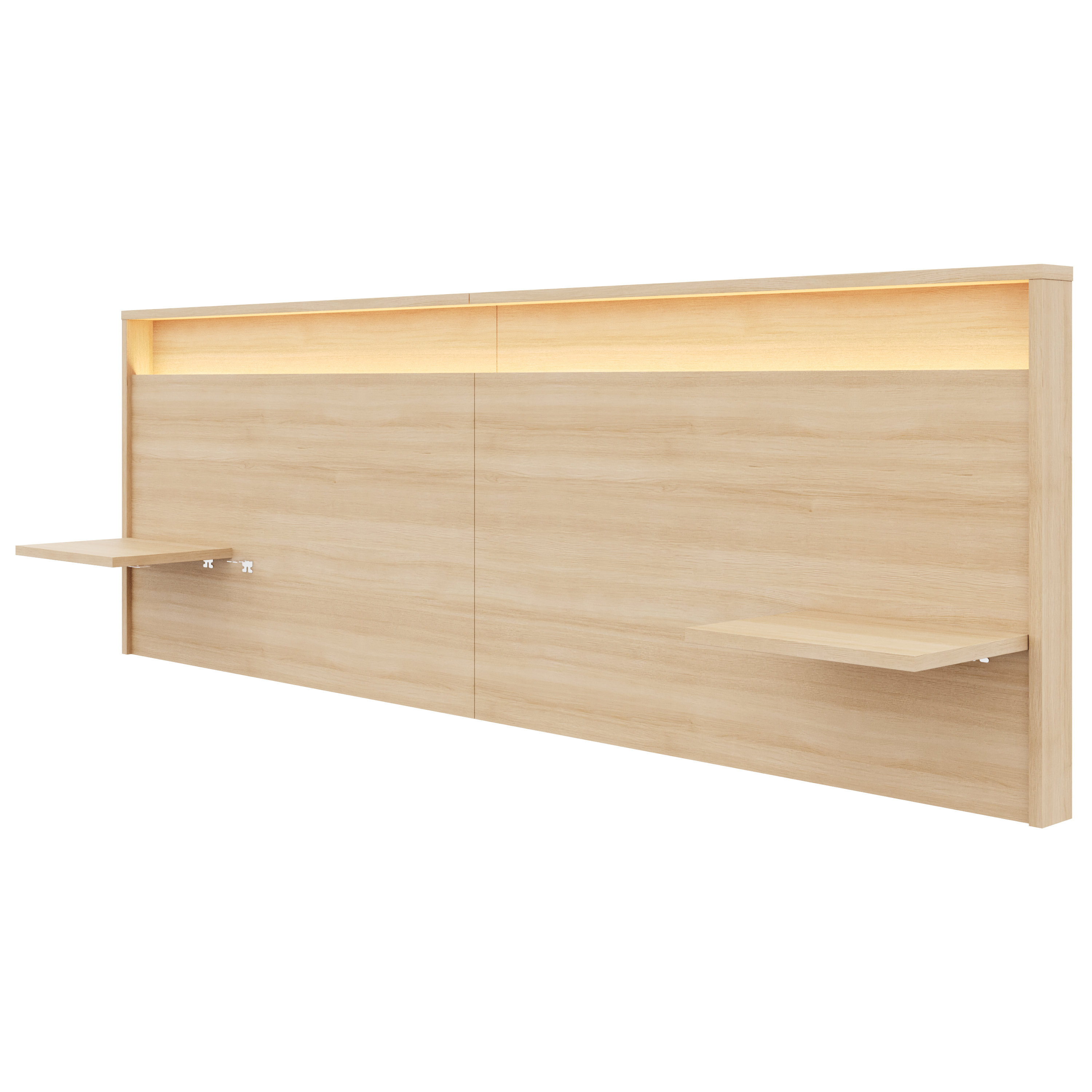 Orren Ellis Lido Queen Size Extended Headboard with Integrated Shelves ...