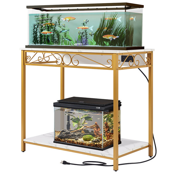 Mercer41 40 Gallon Aquarium Stand, Fish Tank Stand With Power Outlets ...