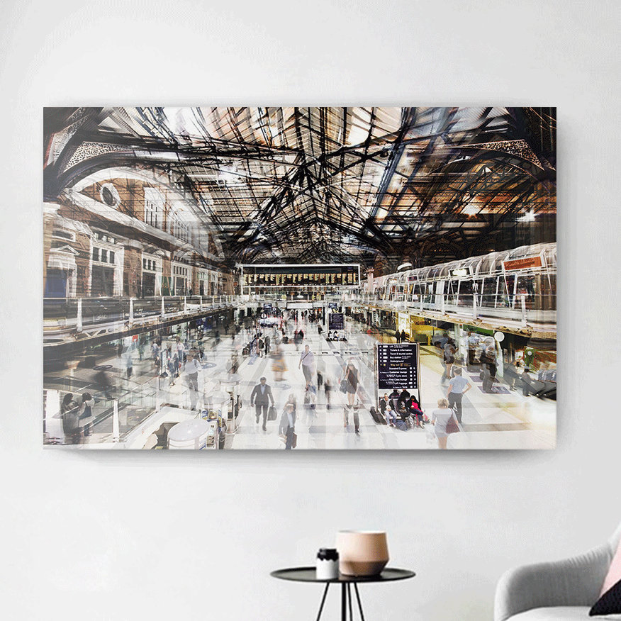 Ebern Designs 'The Glass Train Station' Graphic Art Print on Canvas ...