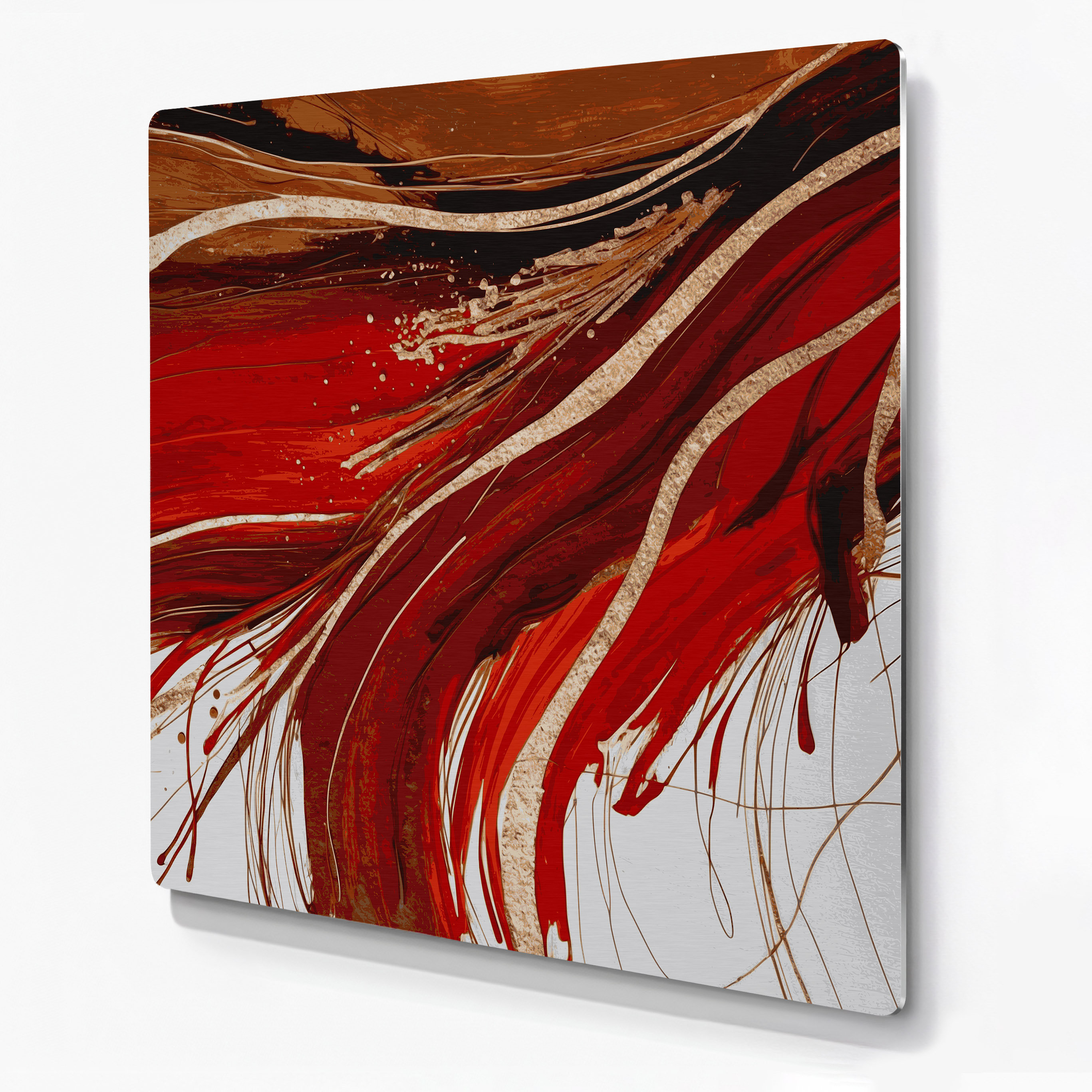 Hokku Designs Lyrical Abstraction 1 Brown Metal Wall Art | Wayfair