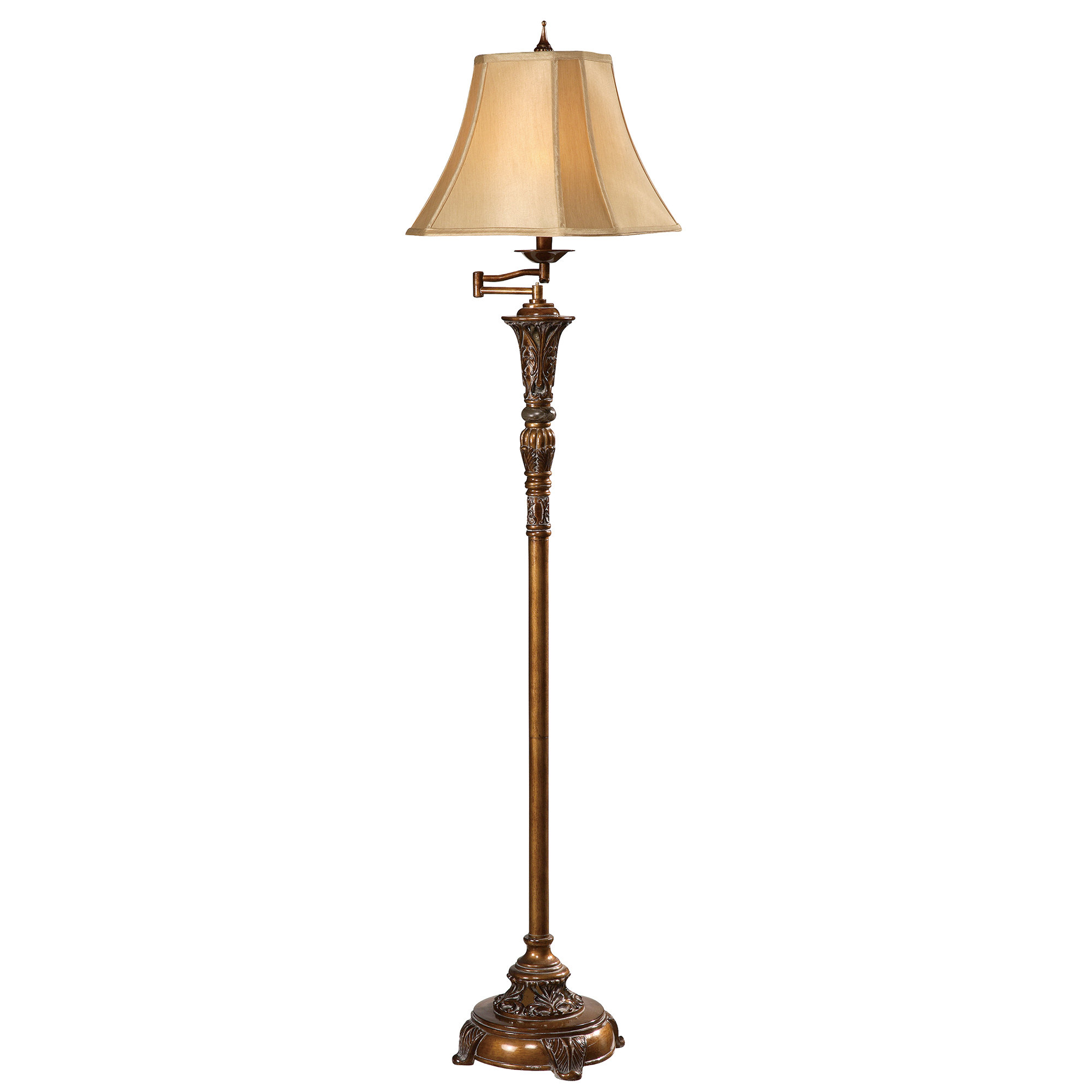 Lark Manor Arizbeth 61'' Antique Brass Swing Arm Floor Lamp & Reviews ...