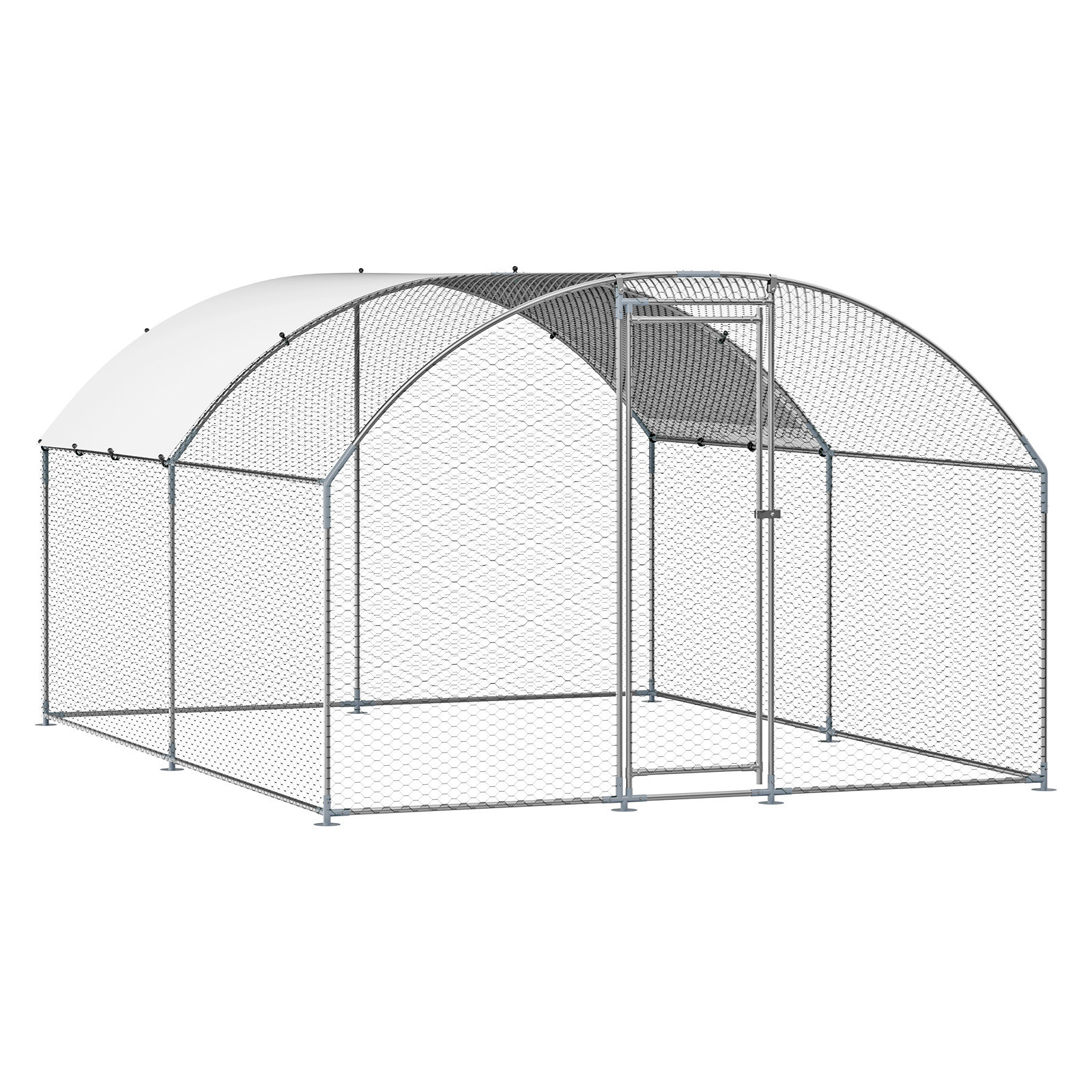 17 Stories Metal Chicken Coop 9.8x13.1x6.5 ft Walk-in Chicken Run with ...