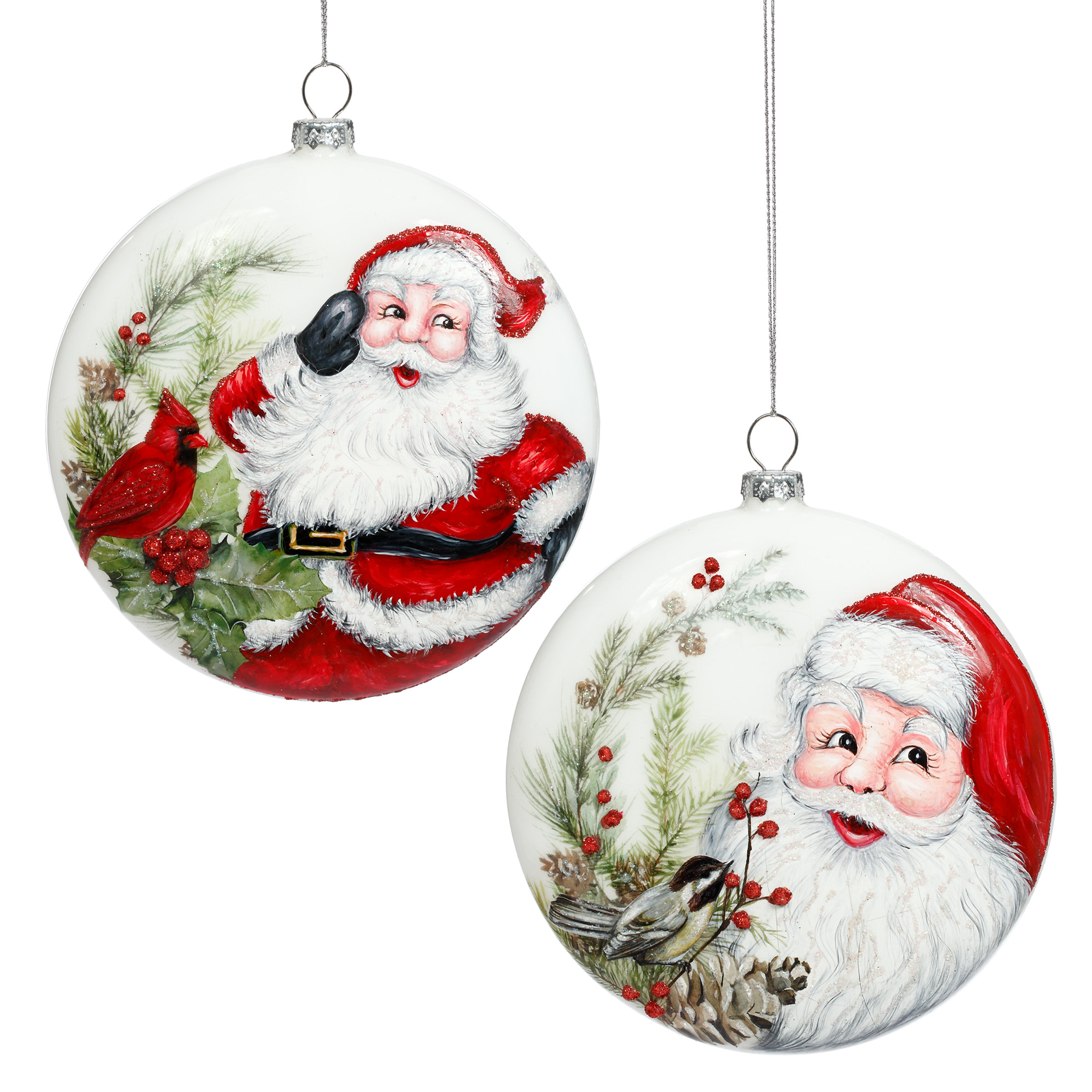 Mark Roberts Santa Berry Disc Ornament- 5 Inches Set Of 12 | Wayfair