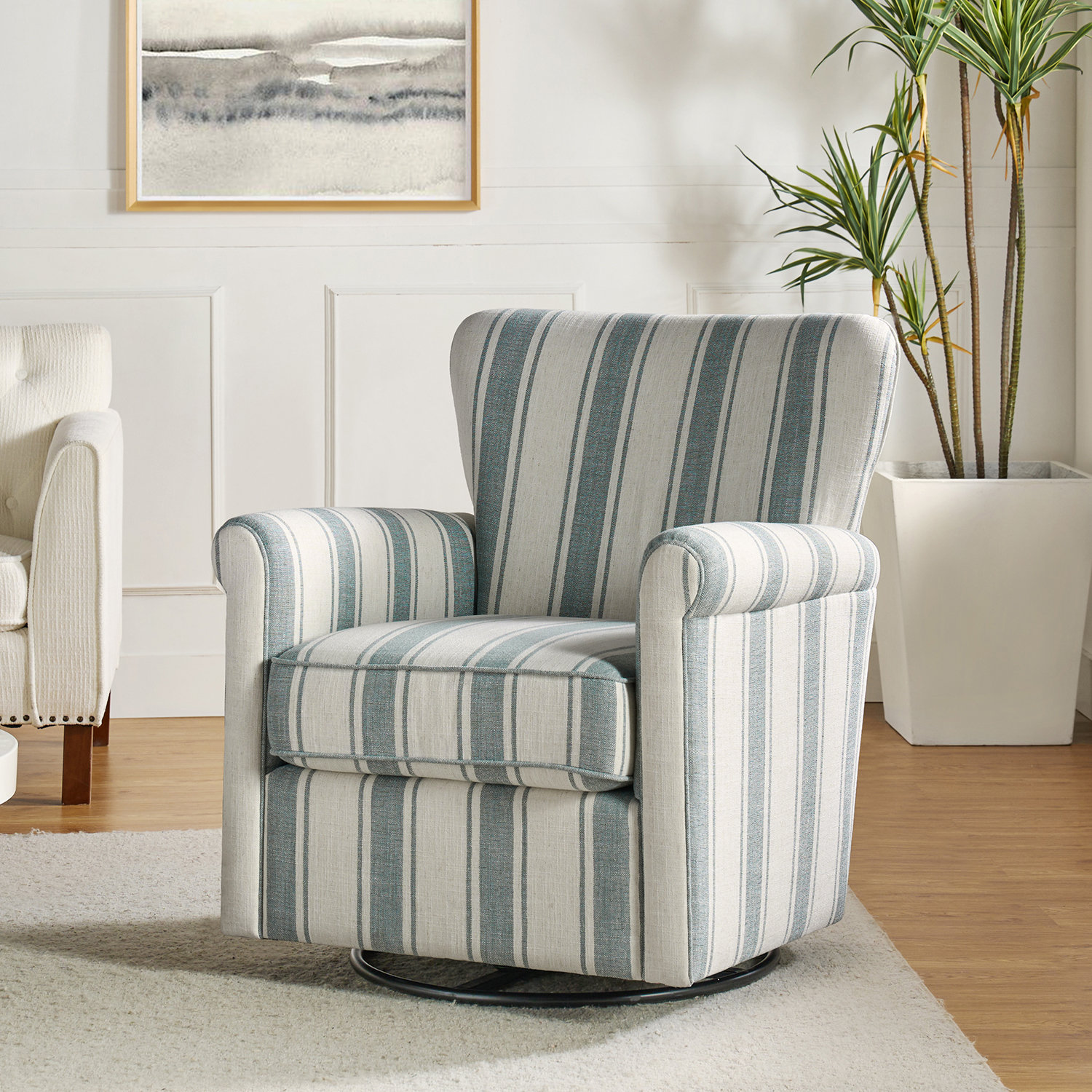 Lark Manor Arleth Upholstered Swivel Rocker Armchair & Reviews | Wayfair