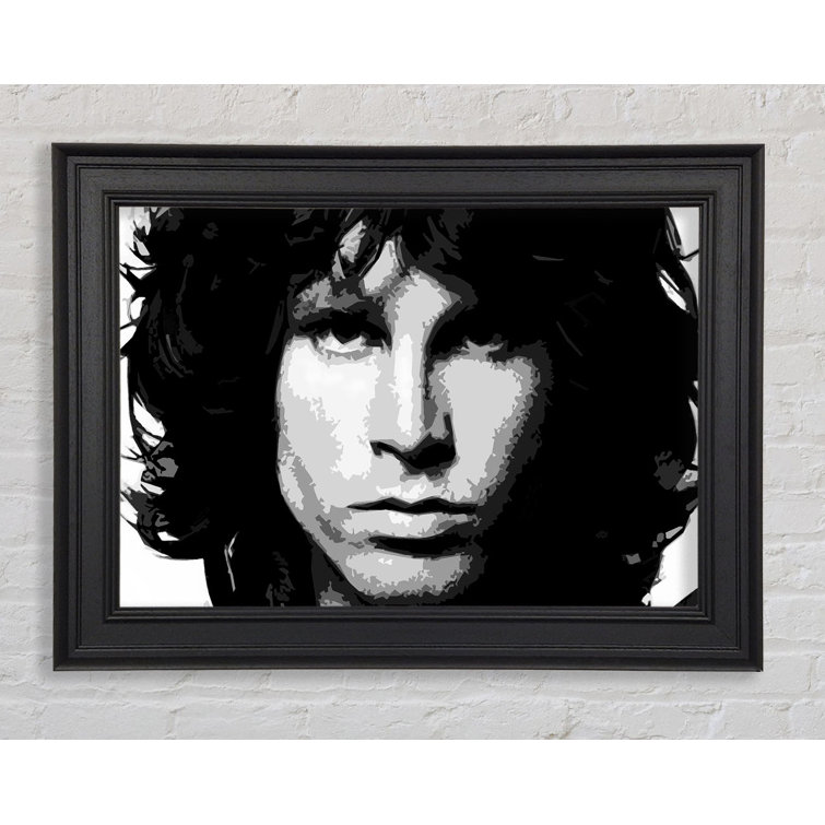 Ebern Designs Jim Morrison Face B N W - Single Picture Frame Art Prints ...