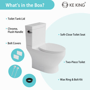 KE KING Lavan® 1000 MaP Score Powerful Flush Elongated Two-Piece Toilet ...