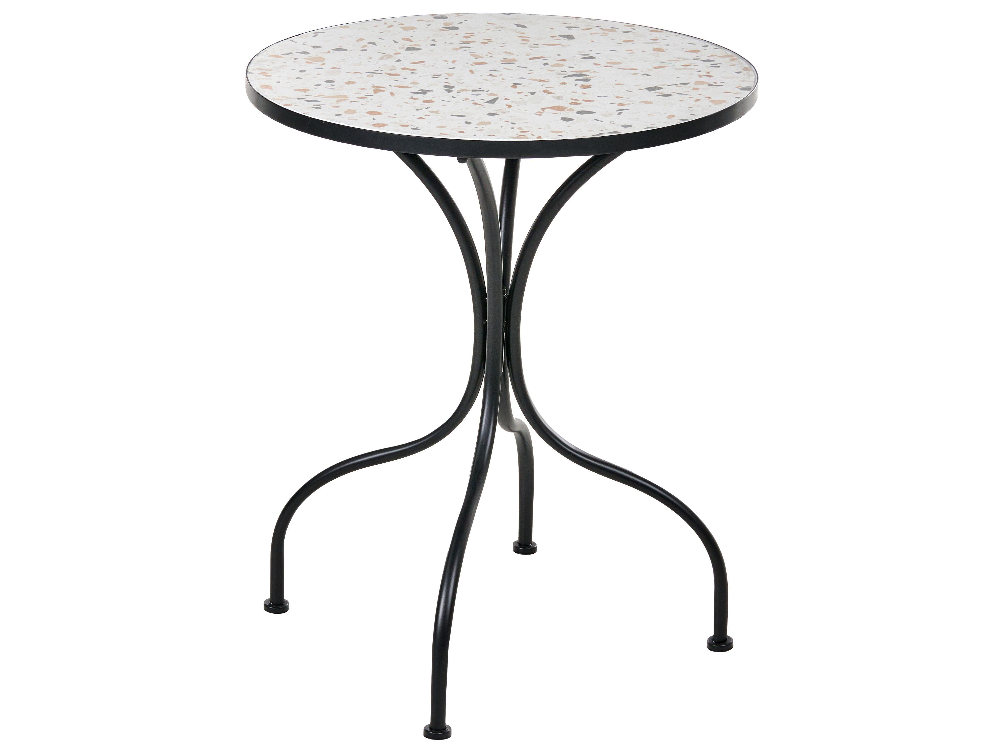 Dakota Fields Bistro Table ARTENA 60 cm 60 cm Terrazzo Effect Metal ...