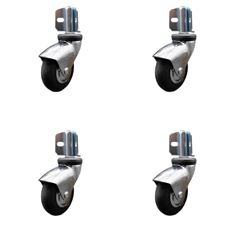 Service Caster Bright Chrome Neoprene Rubber Casters | Wayfair