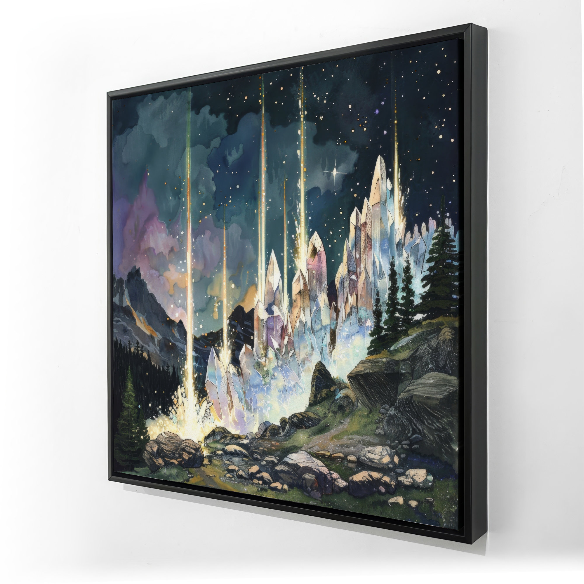 Lark Manor™ Magical beams - 24"x24" Framed canvas | Wayfair