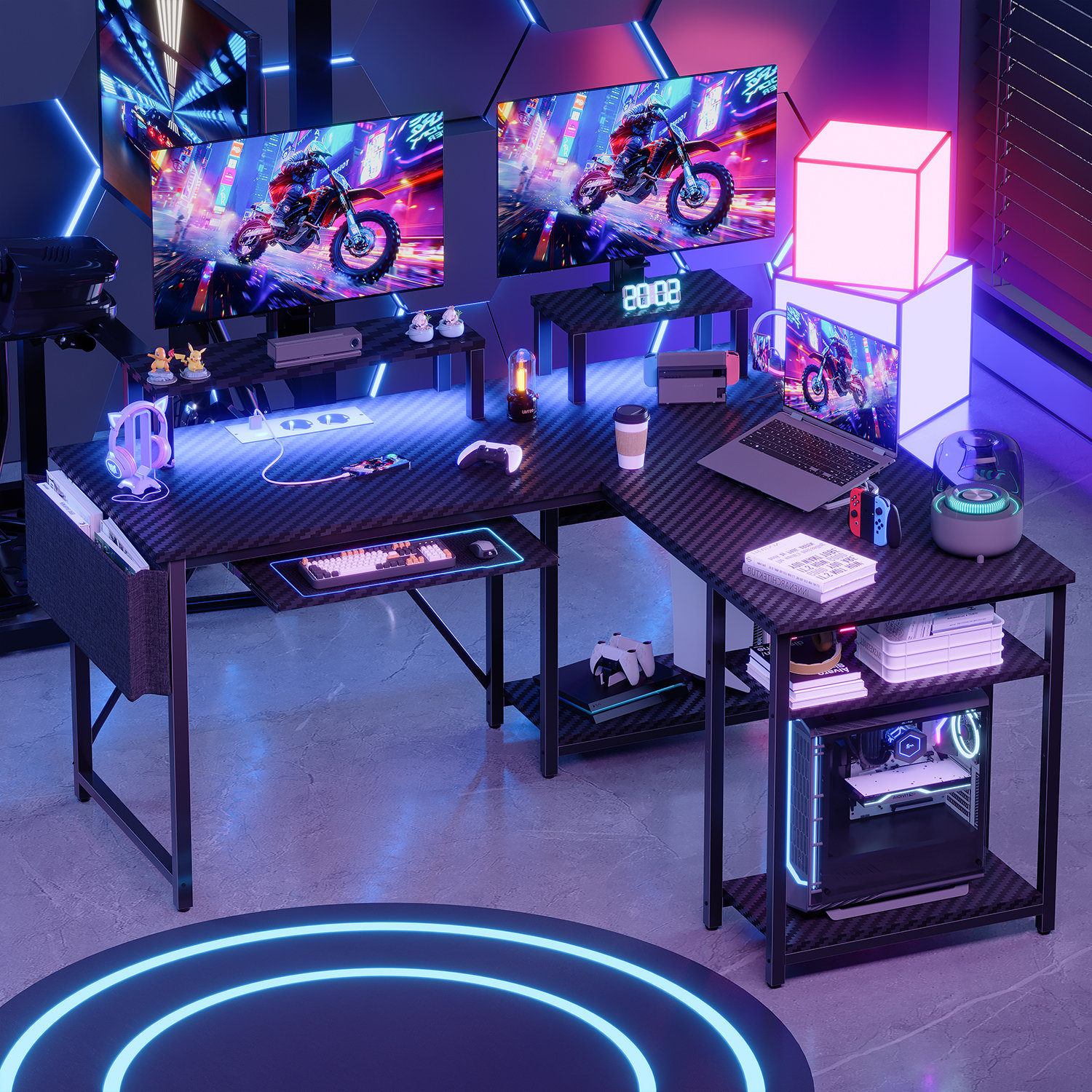 Borough Wharf Agathi 60cm W Rectangle L Shaped Computer Desk With ...