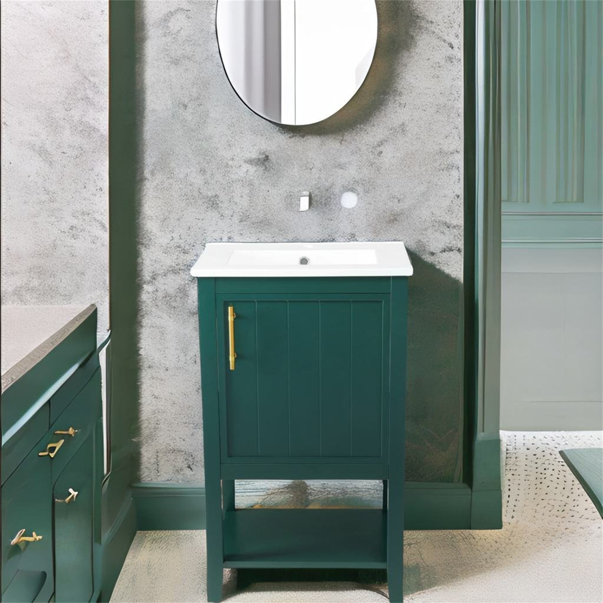 Winston Porter Bathroom Vanity With Sink, Bathroom Cabinet With Soft ...