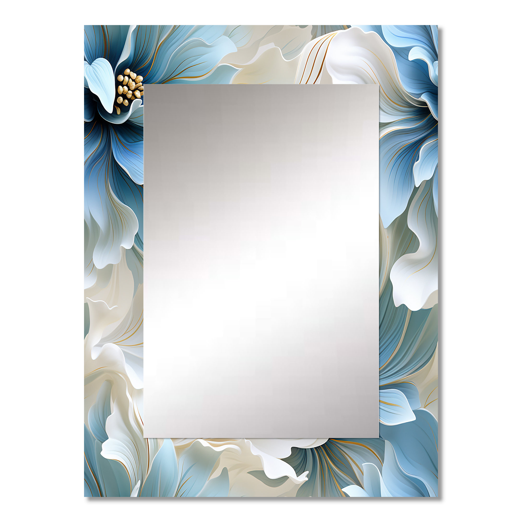 Bungalow Rose Ethereal Blue And White Damask Dreams - Damask Mirror ...