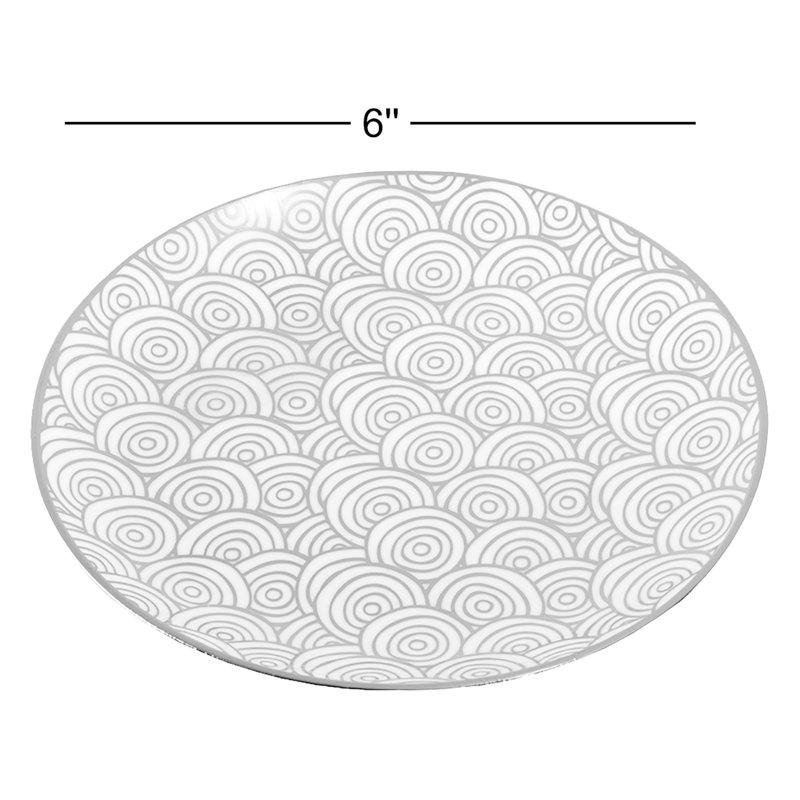 Certified International Mosaic Gold Set of 6 Plated Canape Plates 6in ...