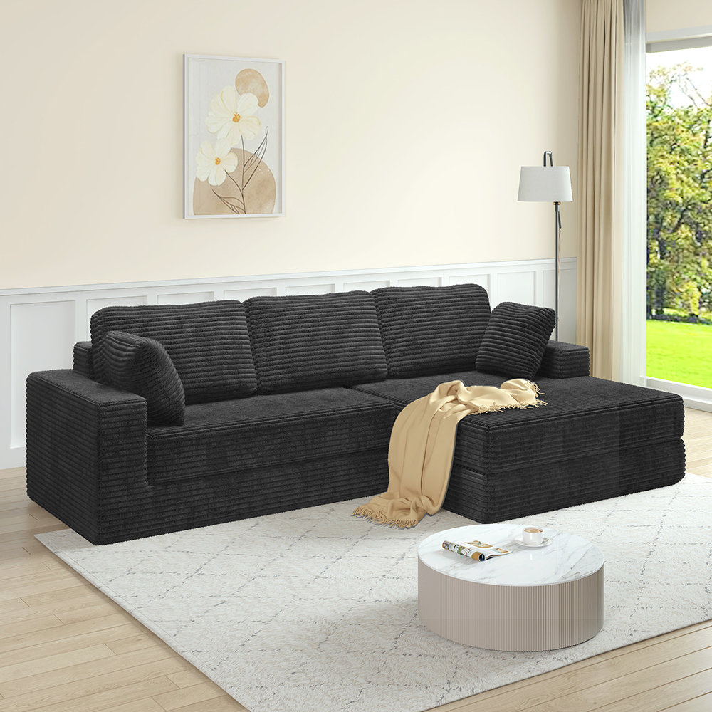 Everly Quinn L shape Modular Compressed Sectional Sofa Modern ...