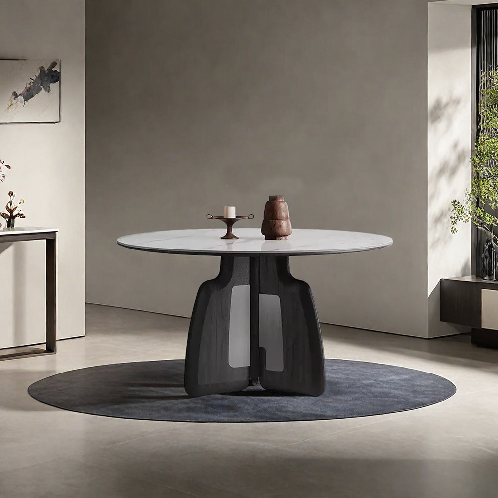 Wrought Studio™ Round simple sintered stone dining table | Wayfair