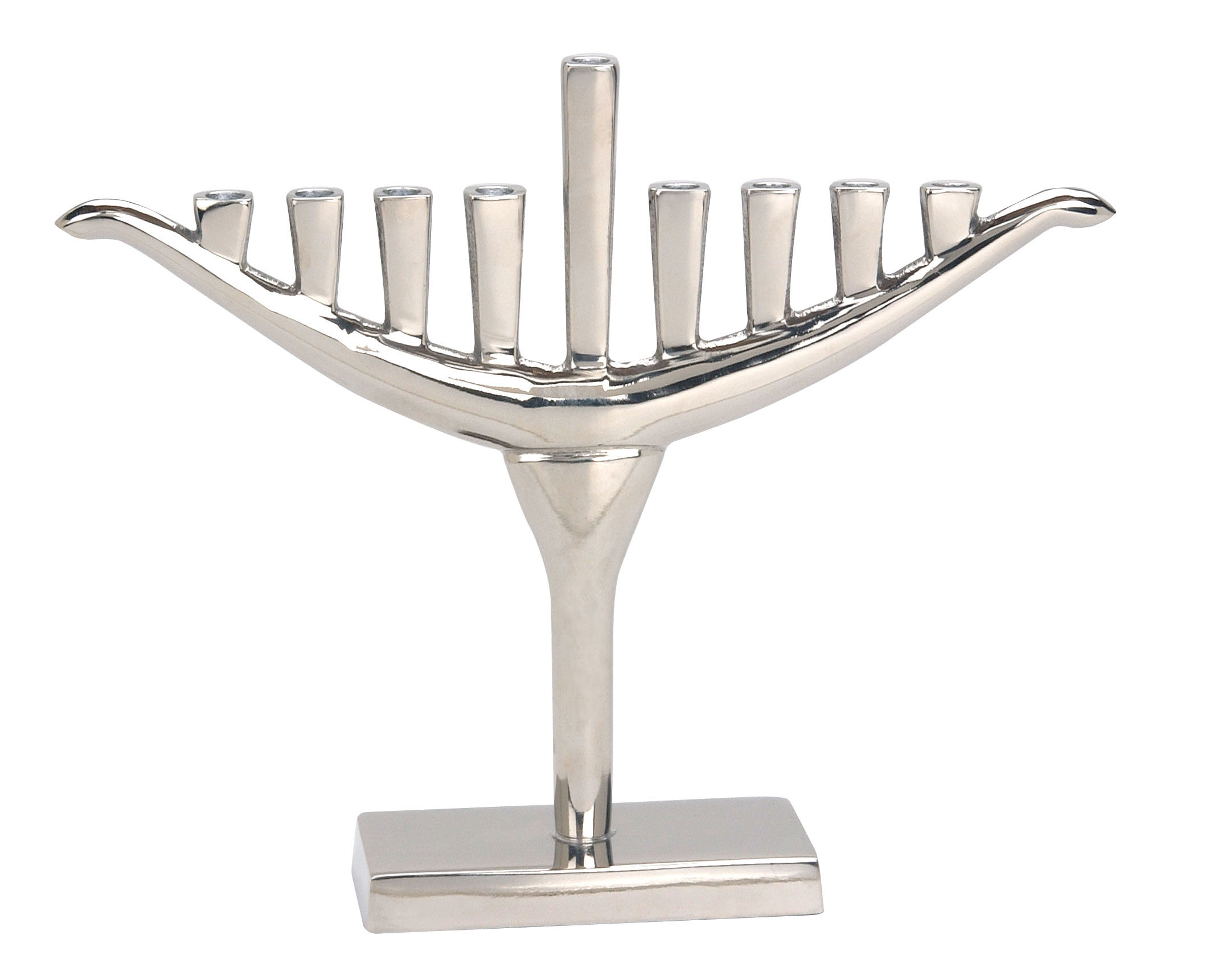 The Holiday Aisle® Modern Aluminum Hanukkah Menorah On Pedestal Base ...
