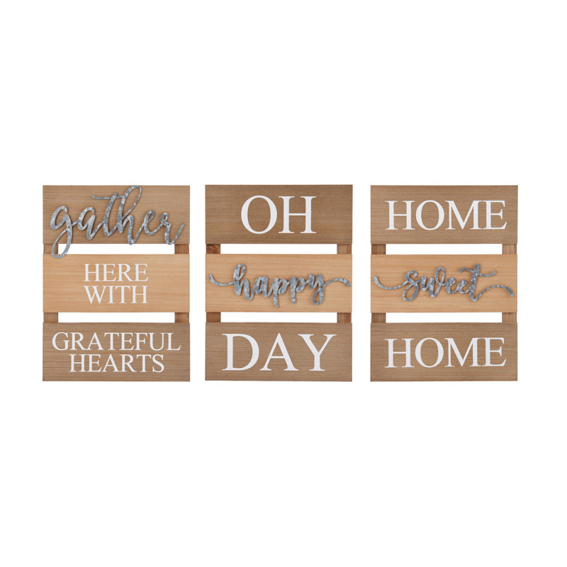 Elements 3 Piece Sentiment Wall Décor Set | Wayfair