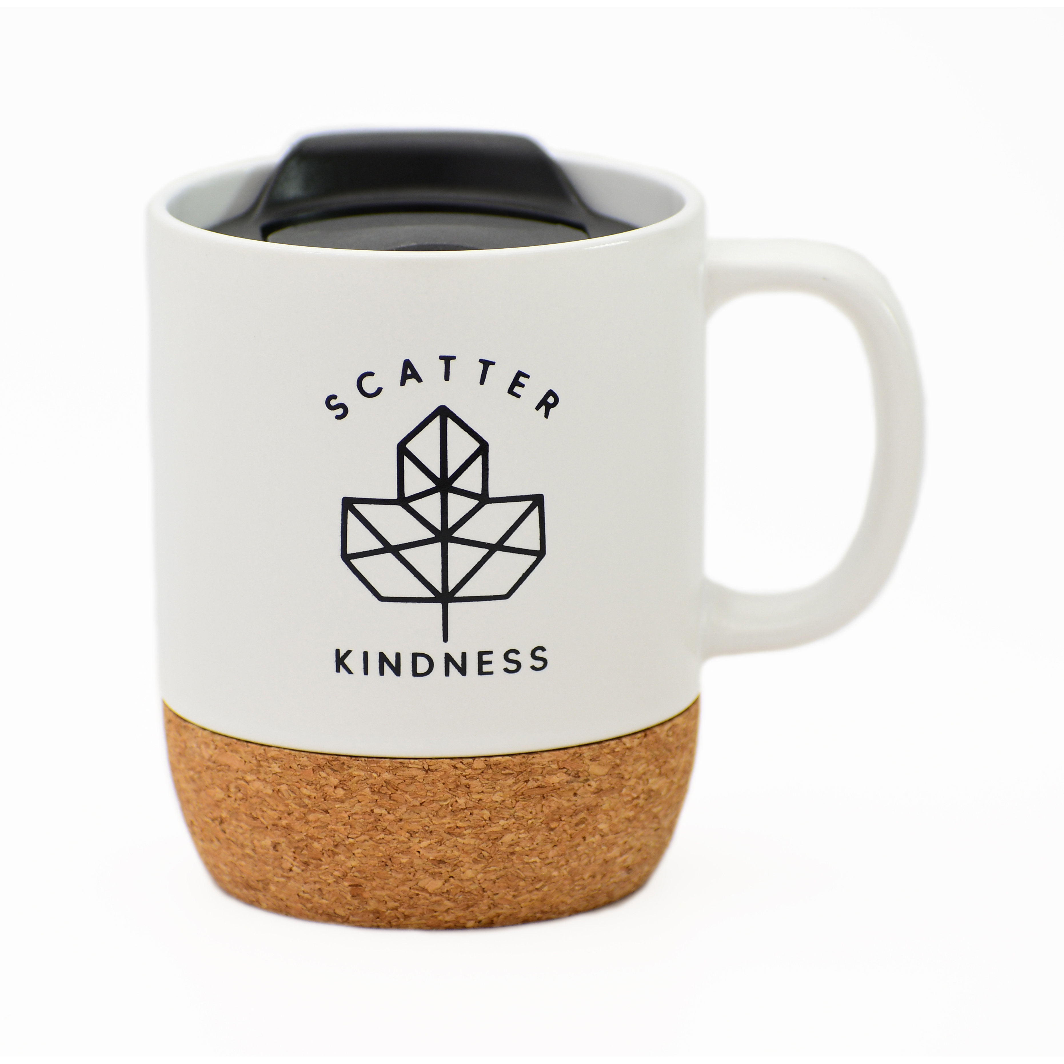 East Urban Home Scatter Kindness Designer Cork Bottom Mug With Lid - 14 ...