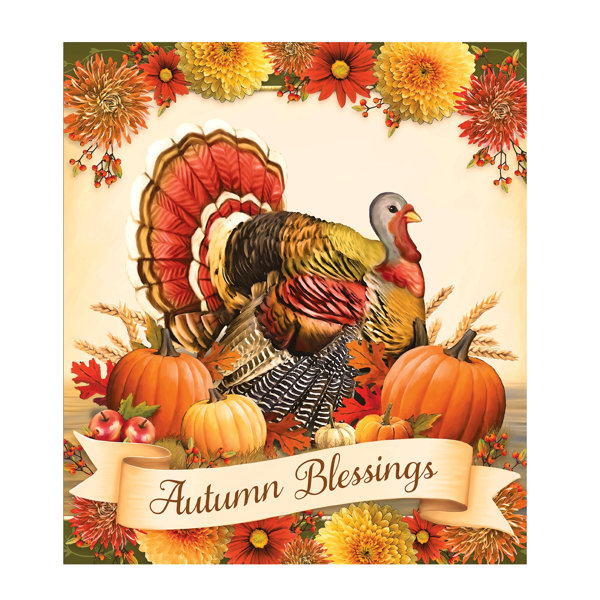 Winston Brands Floral Turkey Autumn Blessings Dishwasher Magnet | Wayfair