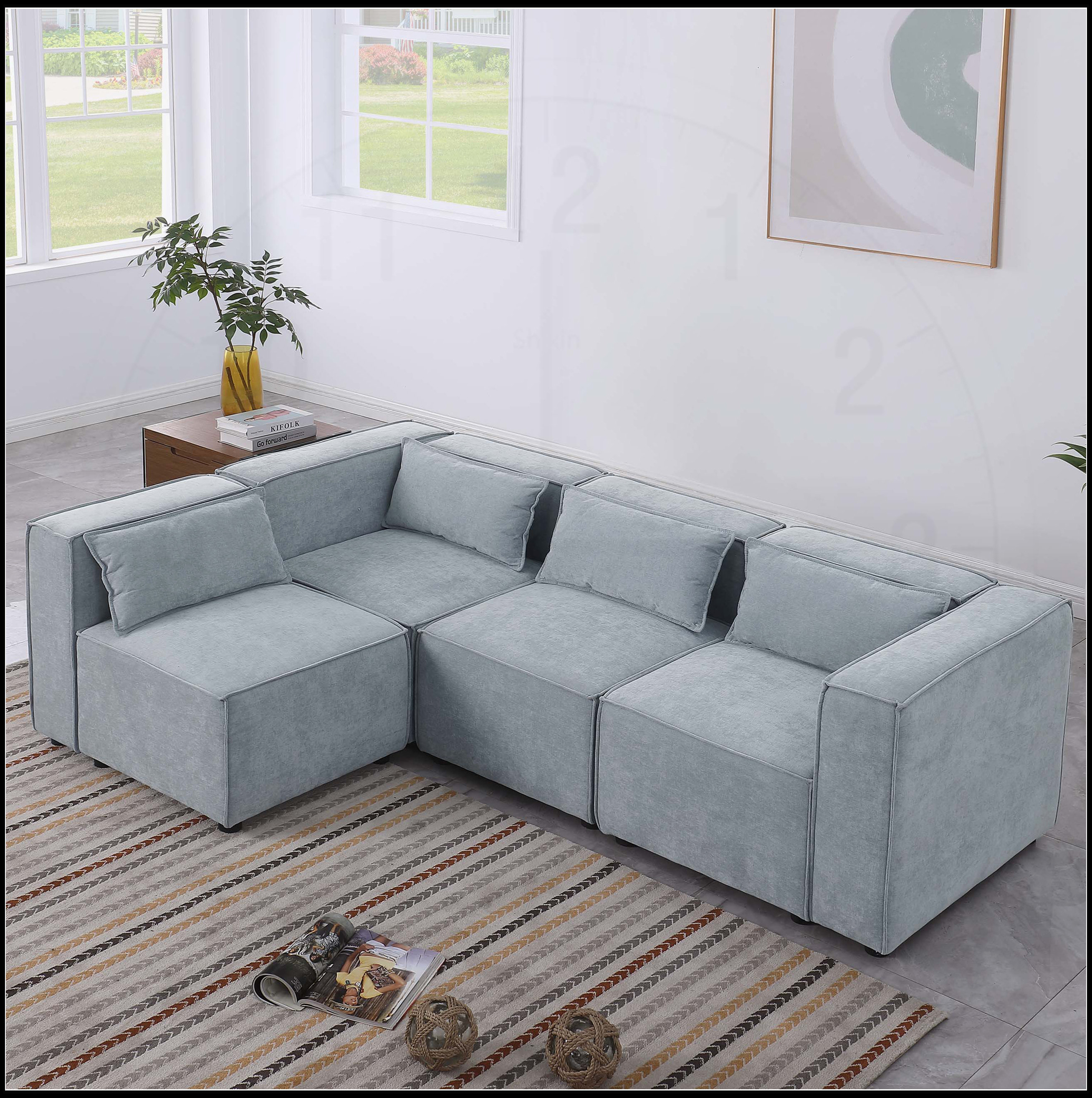 Hokku Designs Versatile Knock Down Modular Sofa with Soft Seat and Back ...