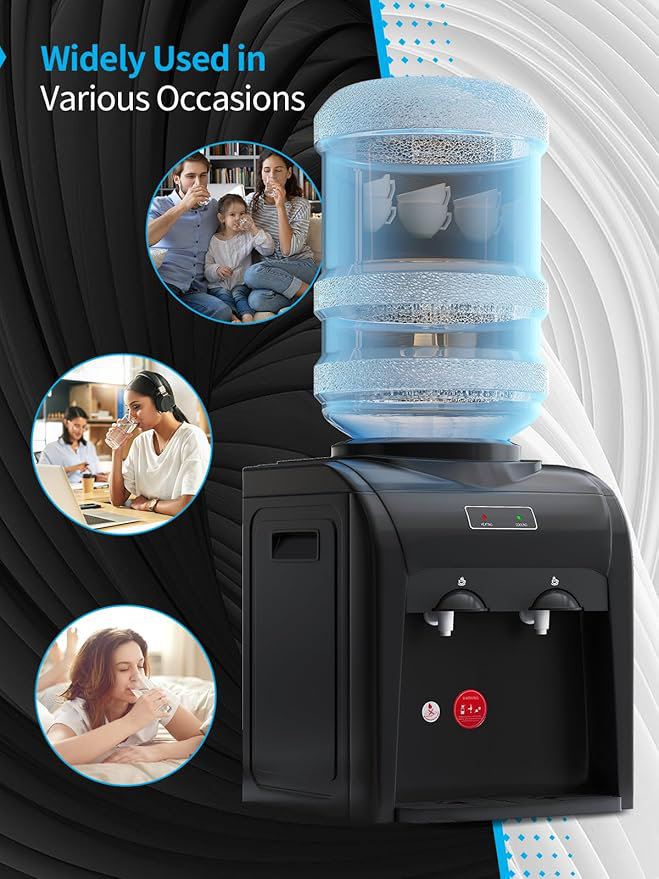 TABU Countertop Water Cooler Dispenser, Holds 3 Or 5 Gallons，hot & Cold ...