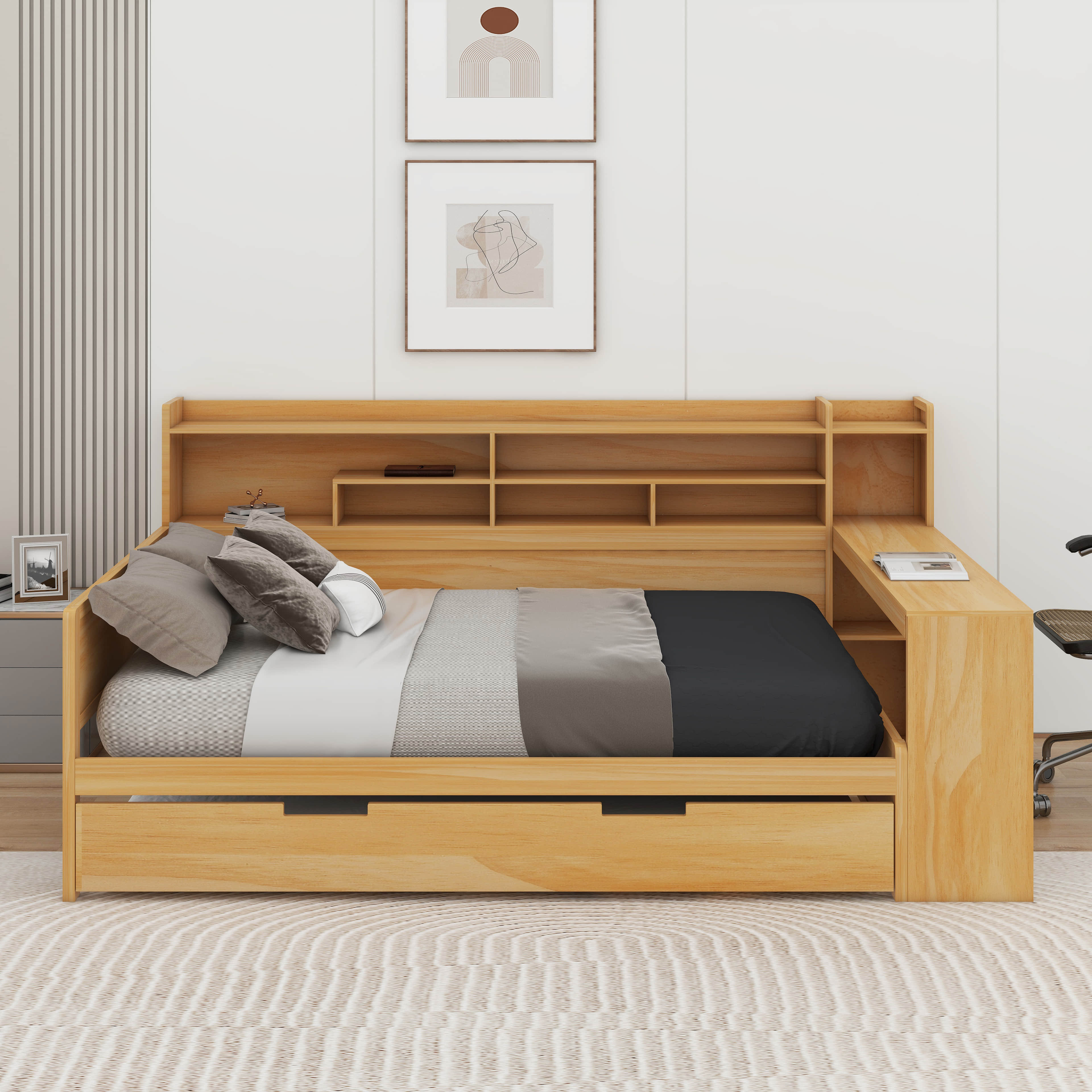 Latitude Run® Daybed With Trundle And Desk | Wayfair