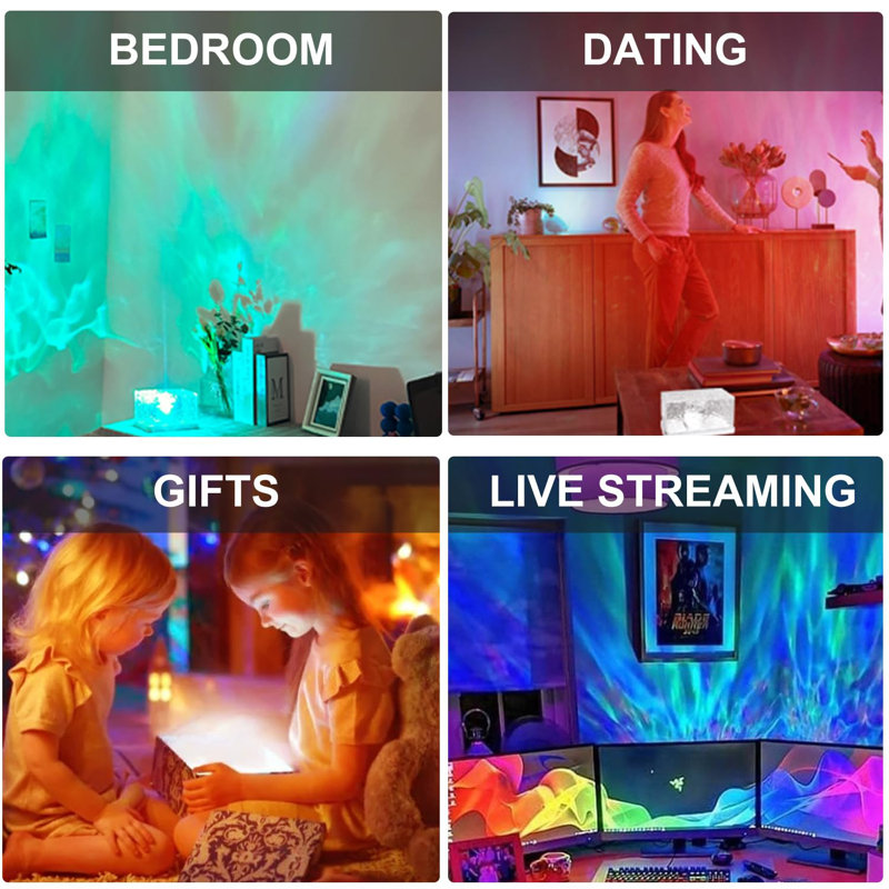 BBCPC Ocean Wave Light Projector with Remote Control: 16 RGB Colors ...