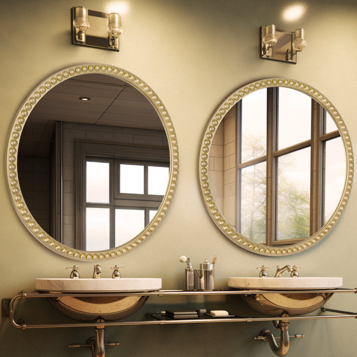 Dakota Fields Chelbe Wood Round Wall Mirror | Wayfair