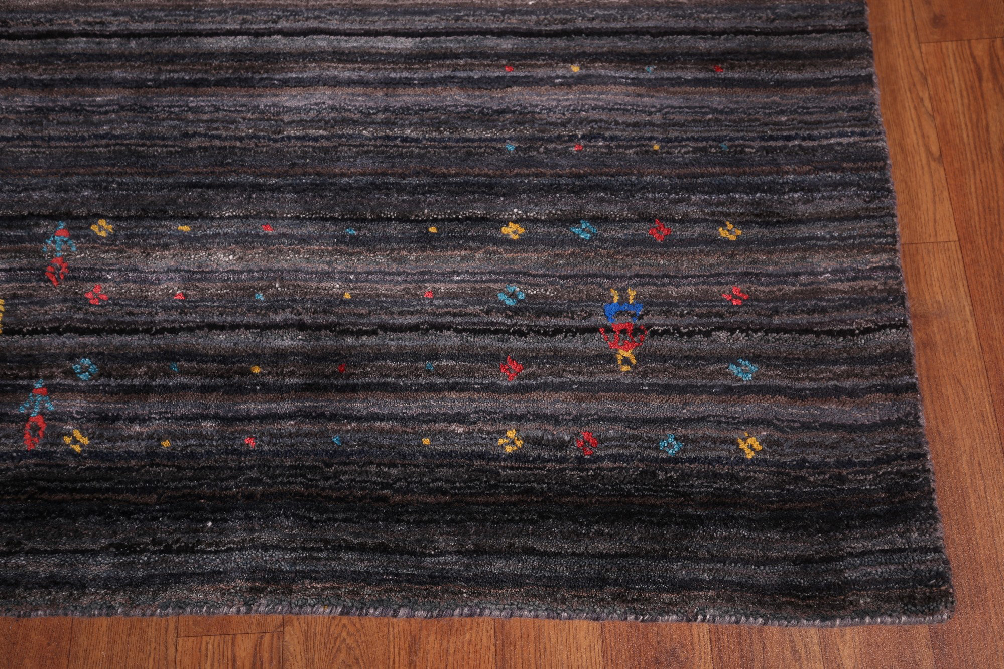 Isabelline Striped Handmade Gabbeh Square Area Rug 8x8 | Wayfair