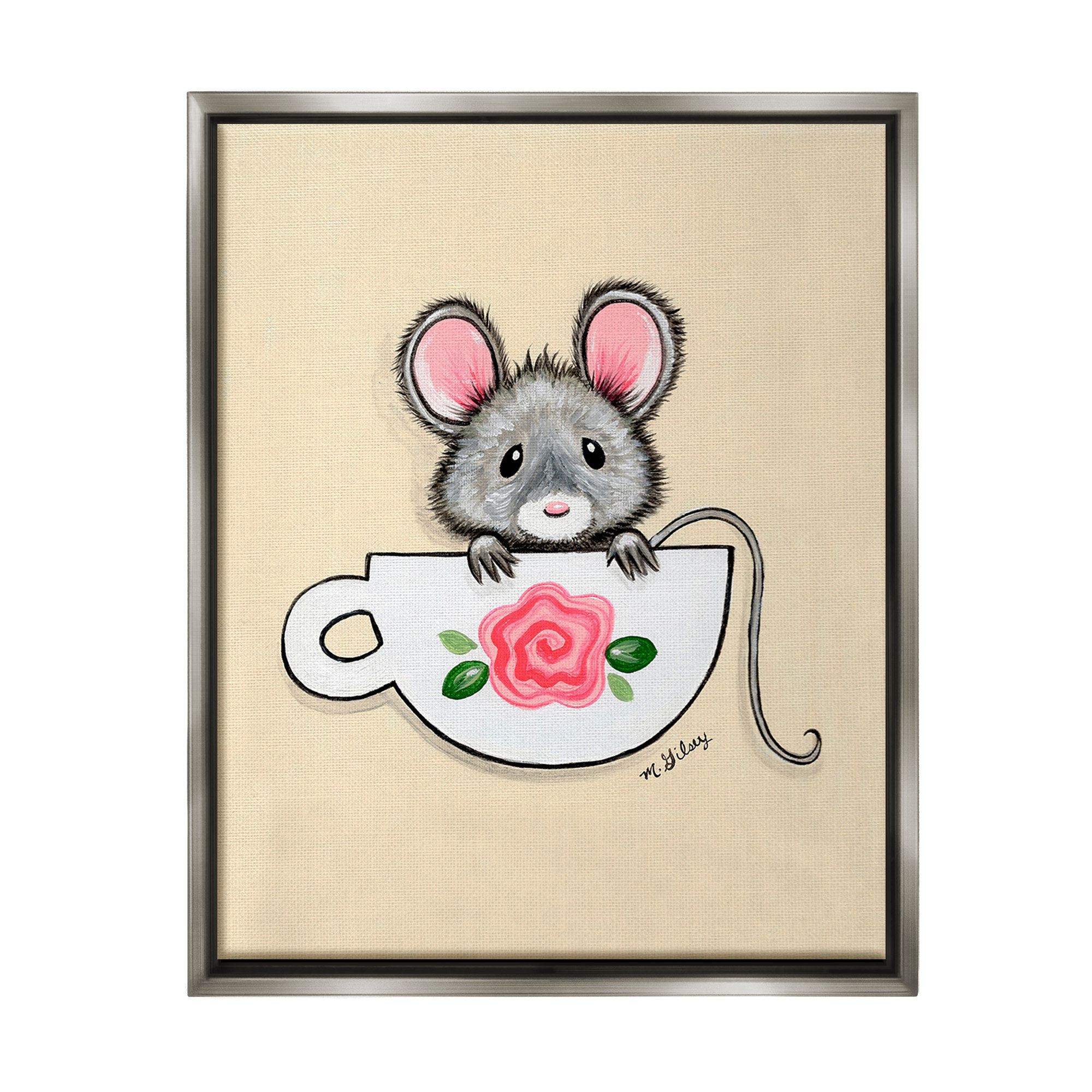 Red Barrel Studio® " Mouse In Teacup " by Michelle Gilsey on Canvas ...