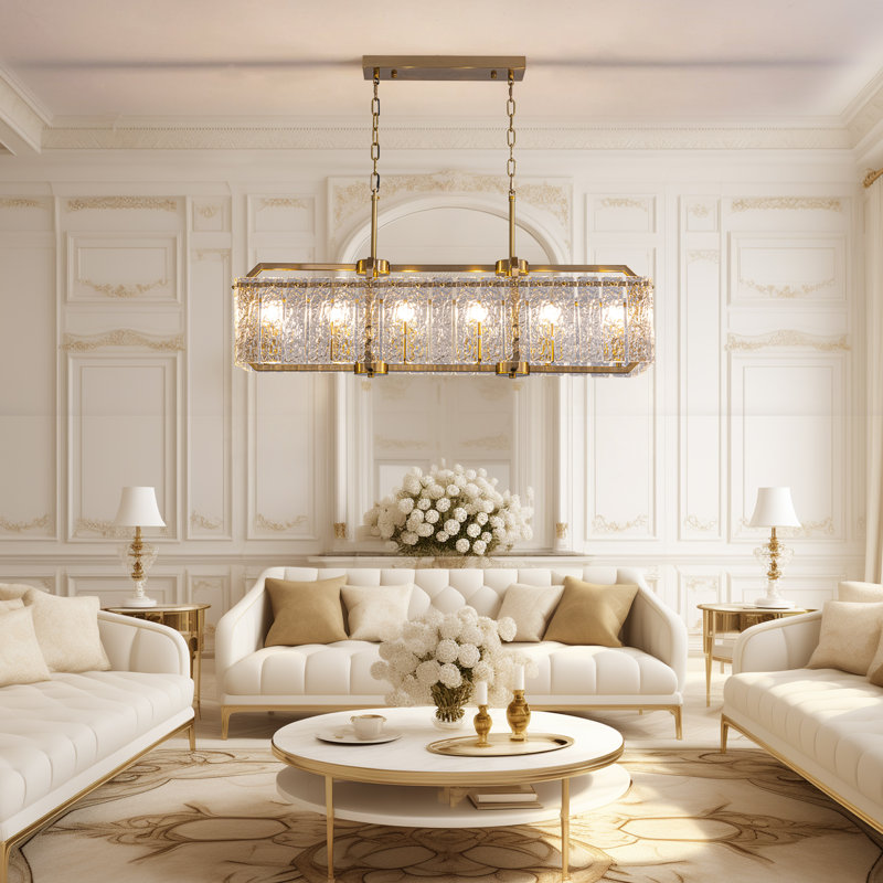 Mercer41 Fritsche 6 - Light Glass Dimmable Kitchen Island Square ...