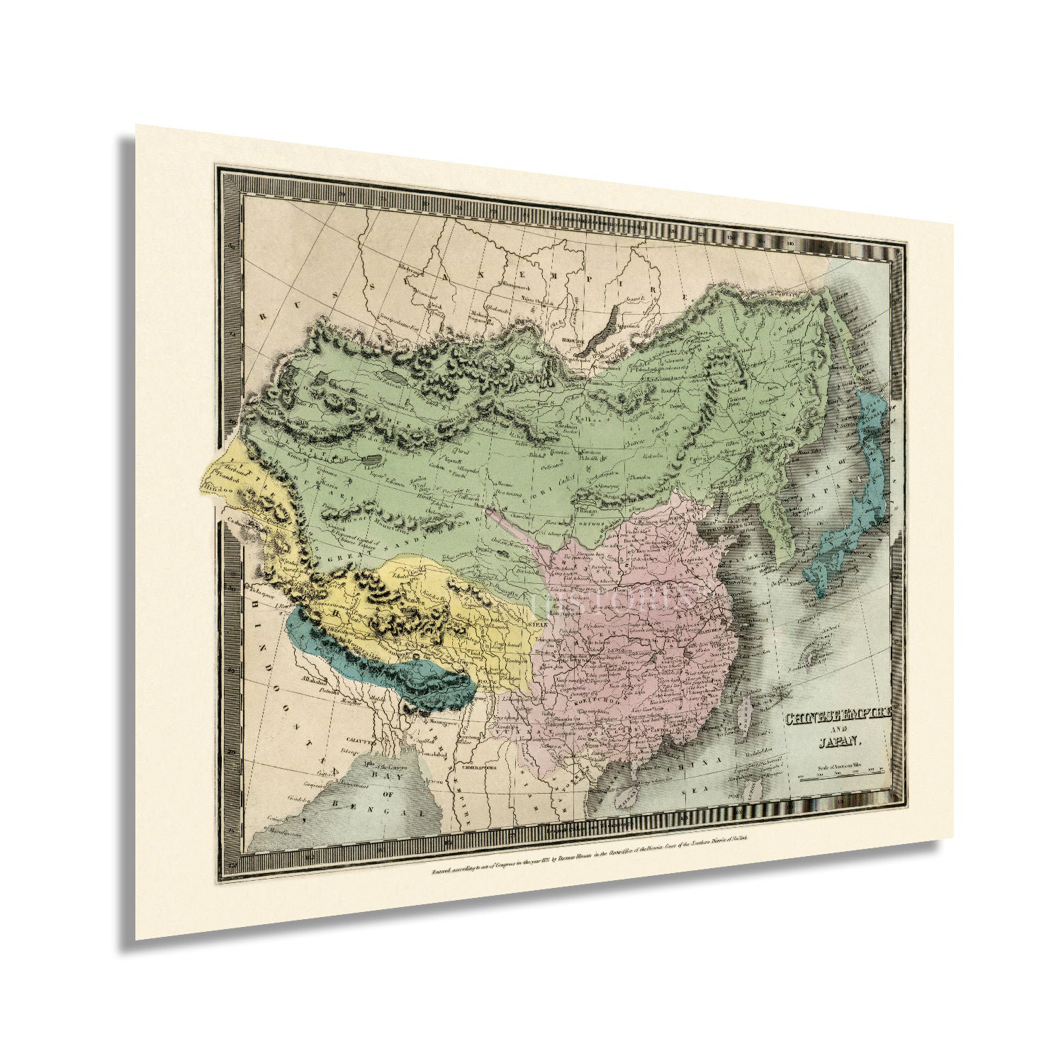Williston Forge 1835 Chinese Empire And Japan Map - Old Map Of China ...