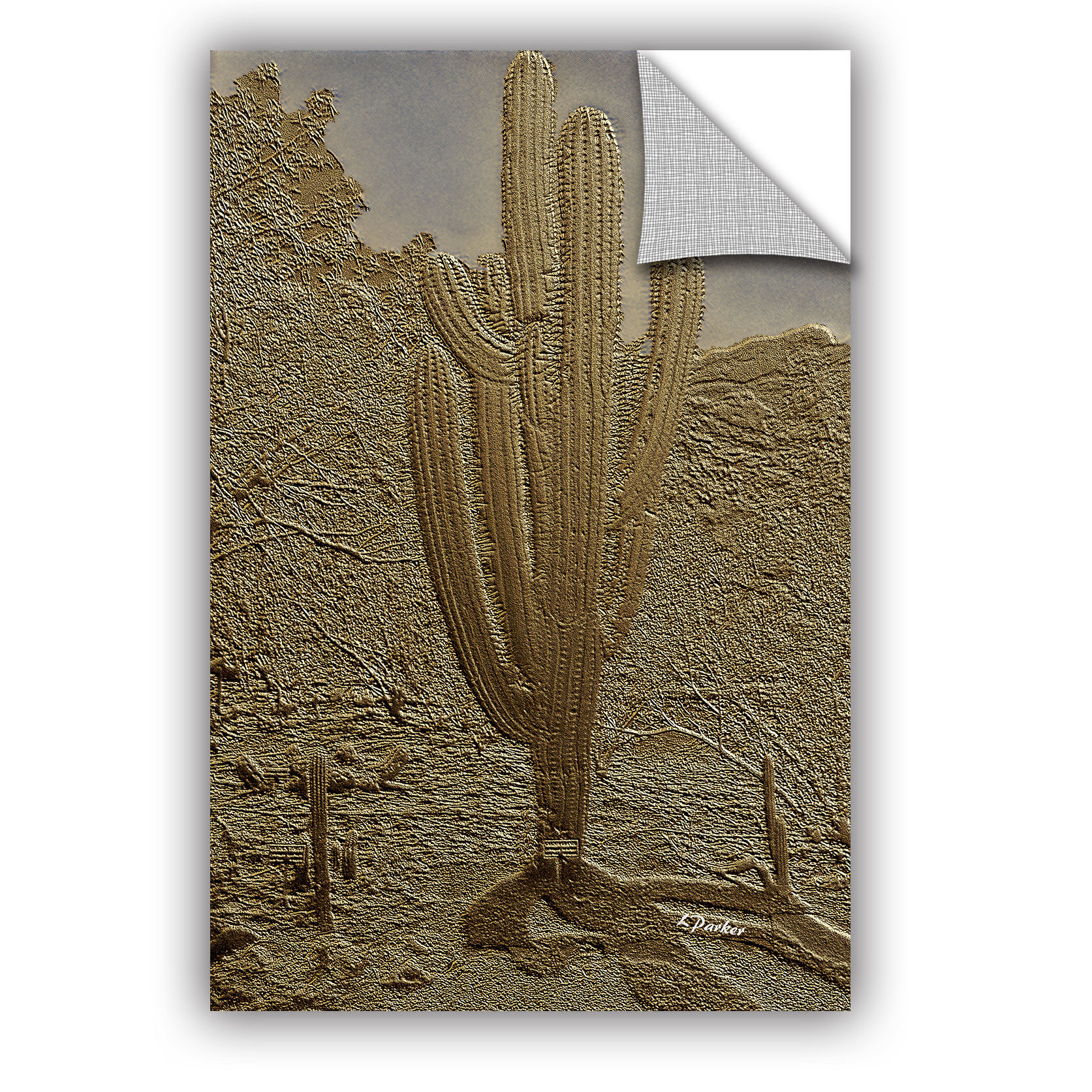 Union Rustic Armar Bronze Saguaro Removable Wall Decal | Wayfair