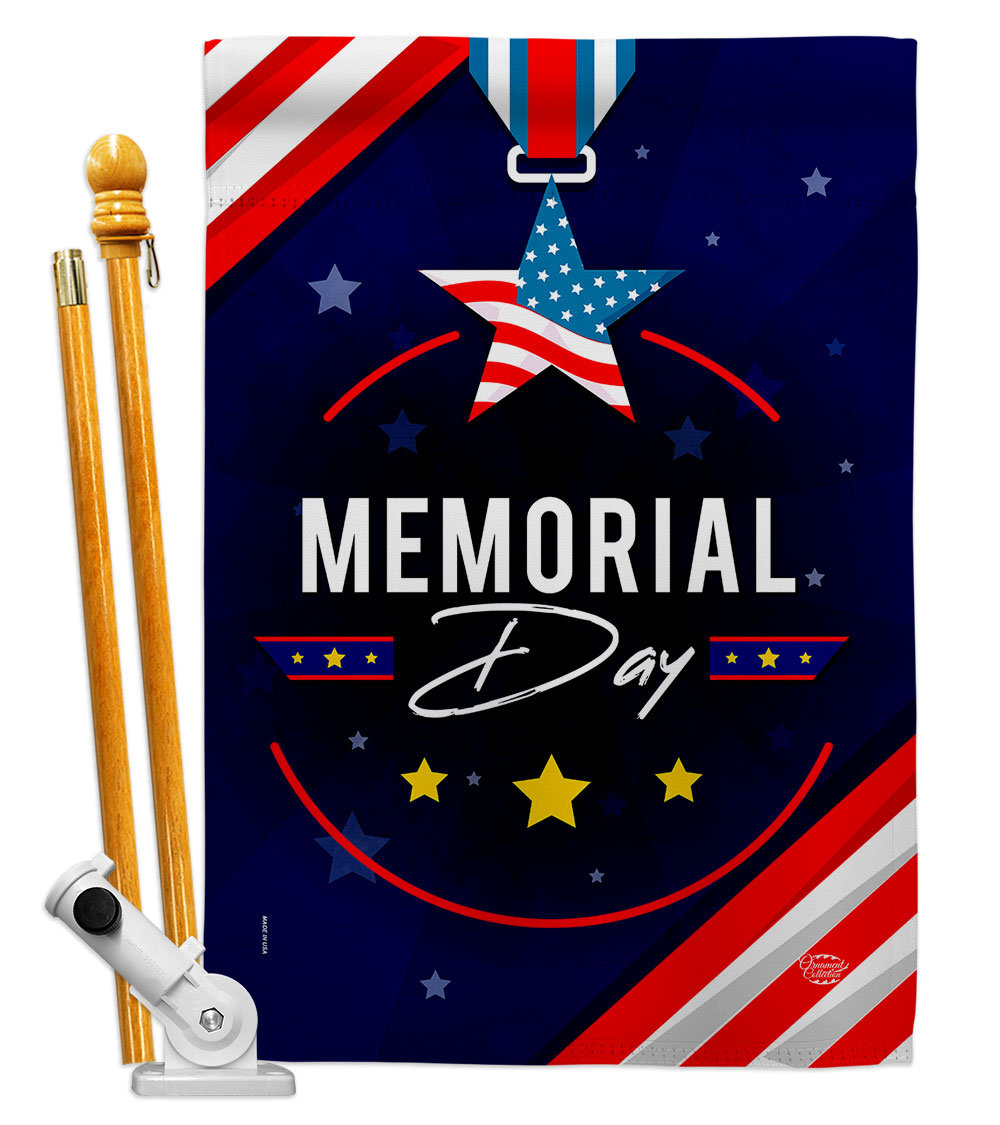 Ornament Collection Memorial Day 2-Sided Polyester 40 x 28 in. Flag Set ...