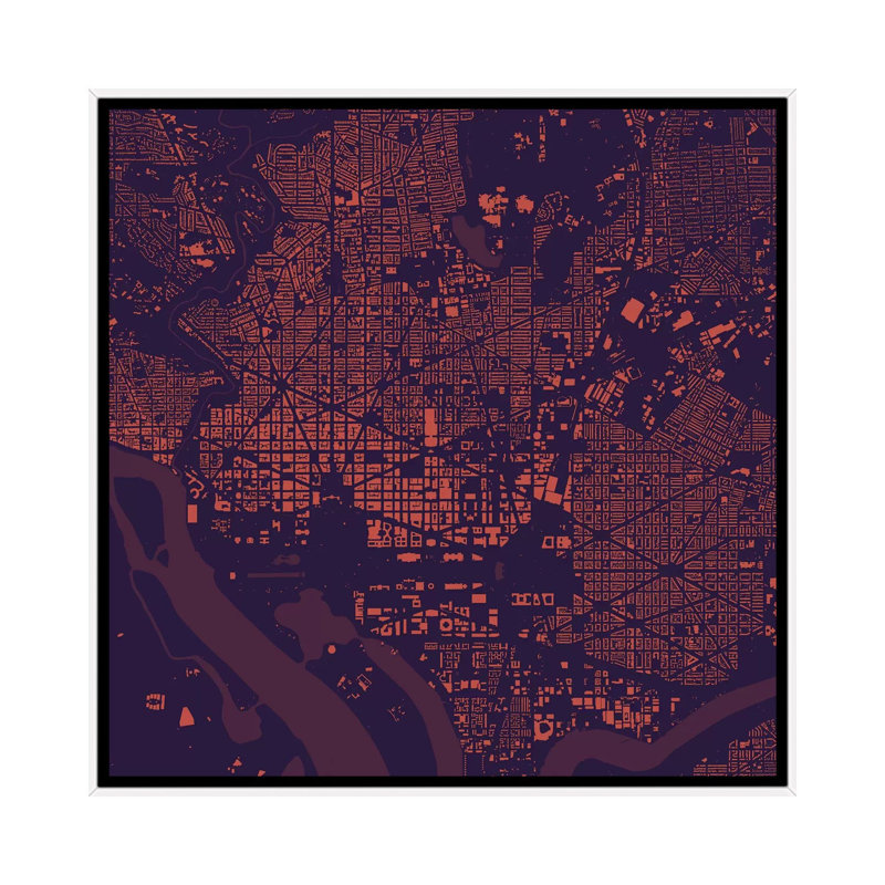 Bless international Washington D.C. Urban Map (Purple Night) by ...