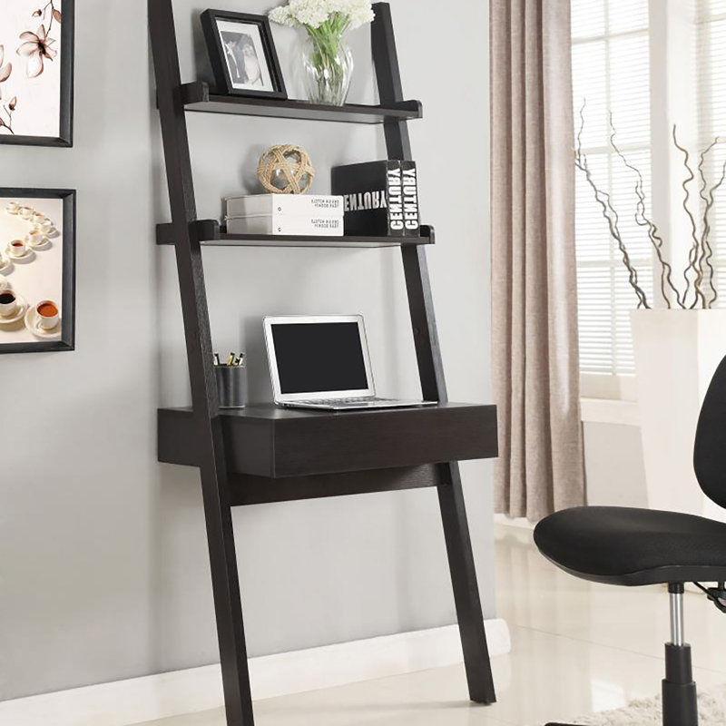 Latitude Run® Cappuccino Wall Leaning Ladder Desk | Wayfair