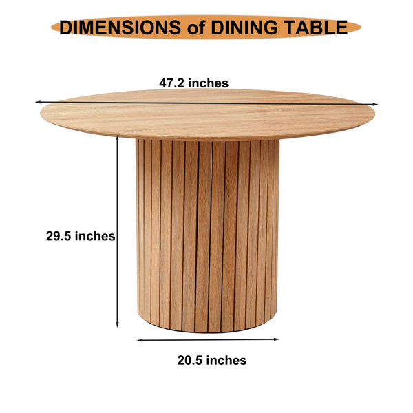Latitude Run® 47" Wood Round Dining Table, Kitchen Table With Two-Part ...