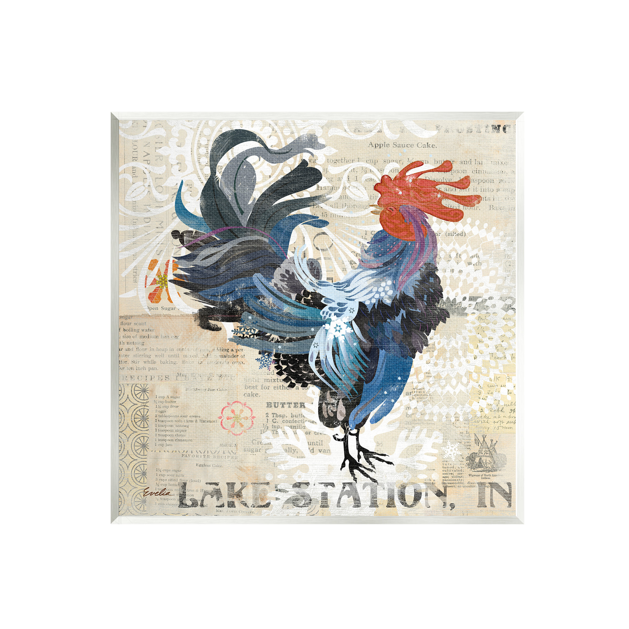 Stupell Industries Retro Rooster Farmhouse Kitchen - Graphic Art | Wayfair