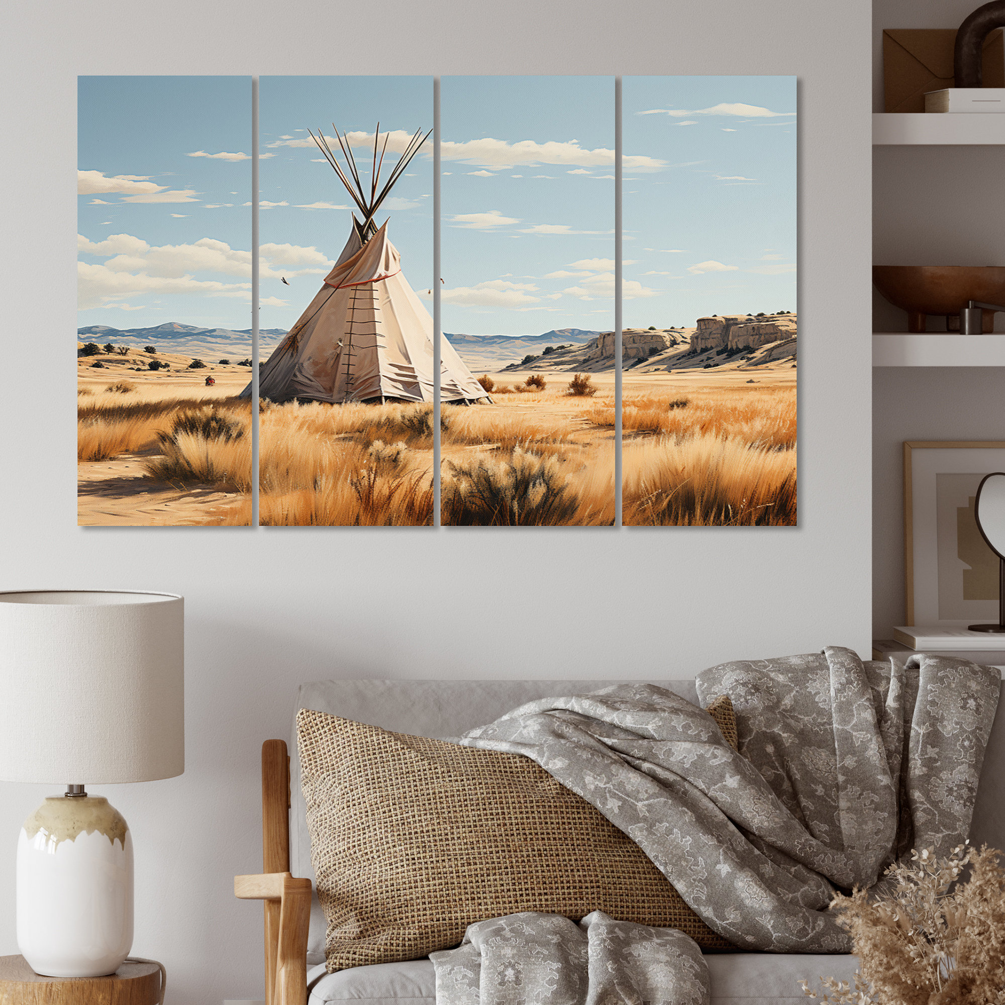 Union Rustic Beige Native Tipi Whispers Of Spirit - Native American ...