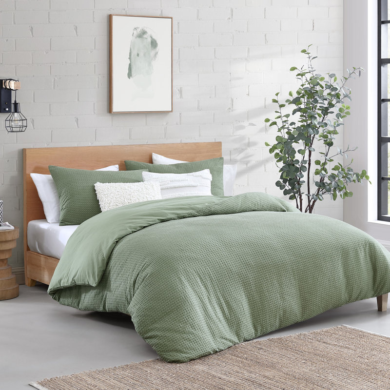 green waffle comforter