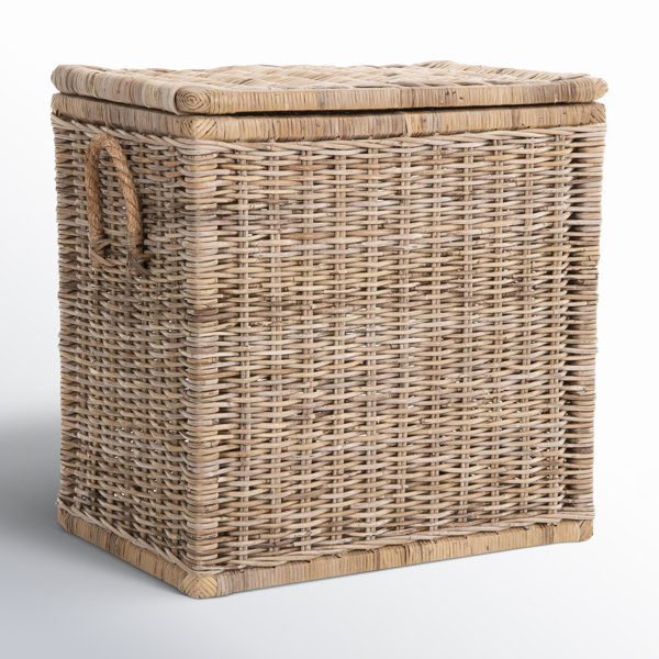 Birch Lane™ Yula Rattan Decorative Storage Trunk with Lid, Tall Size ...