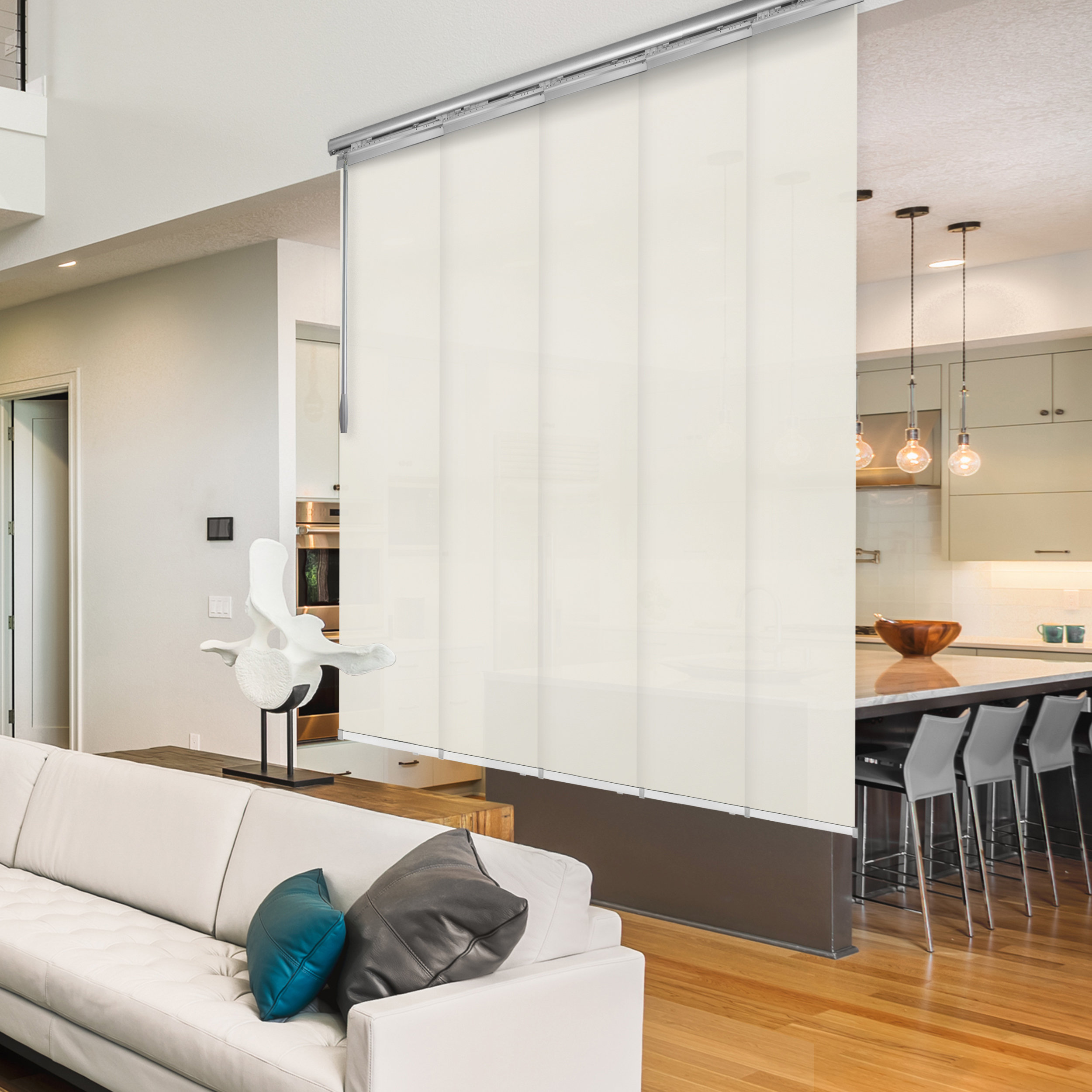 Symple Stuff Clay 5-Panel Single Rail Panel Track Extendable 40"-70"W x ...