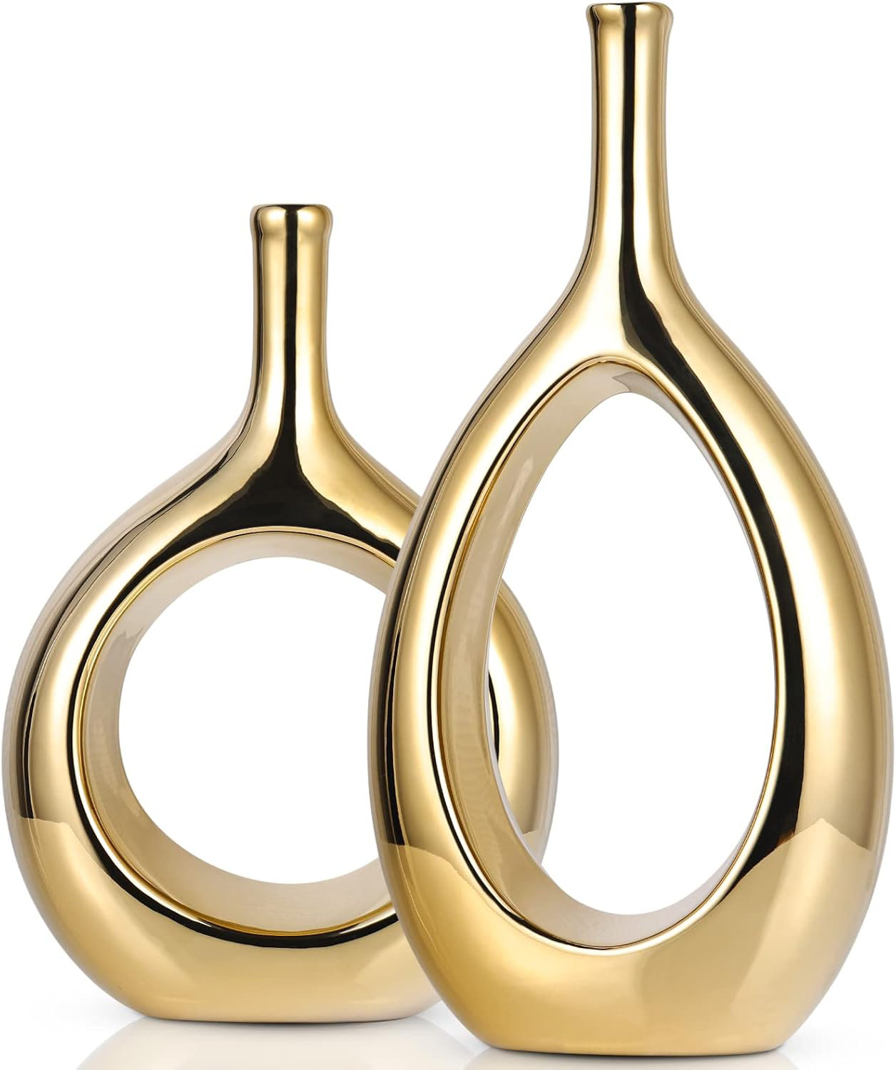 Mercer41 Glossy Gold Ceramic Vase & Reviews | Wayfair