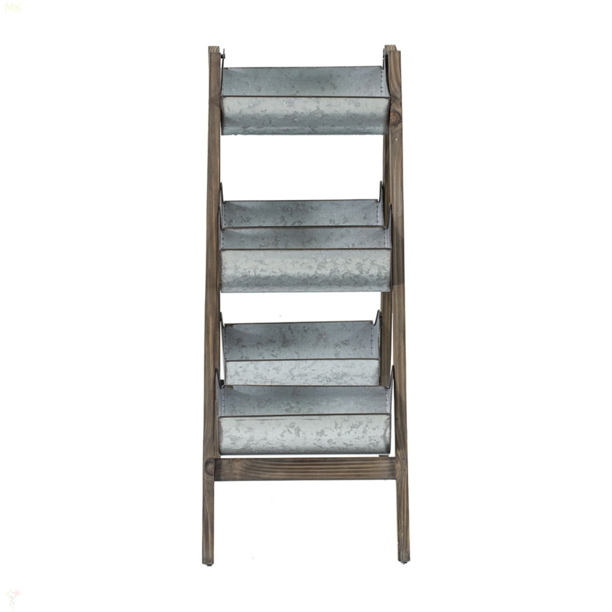 Ophelia & Co. Farmhouse Foldable Reed Galvanized And Wood Ladder ...