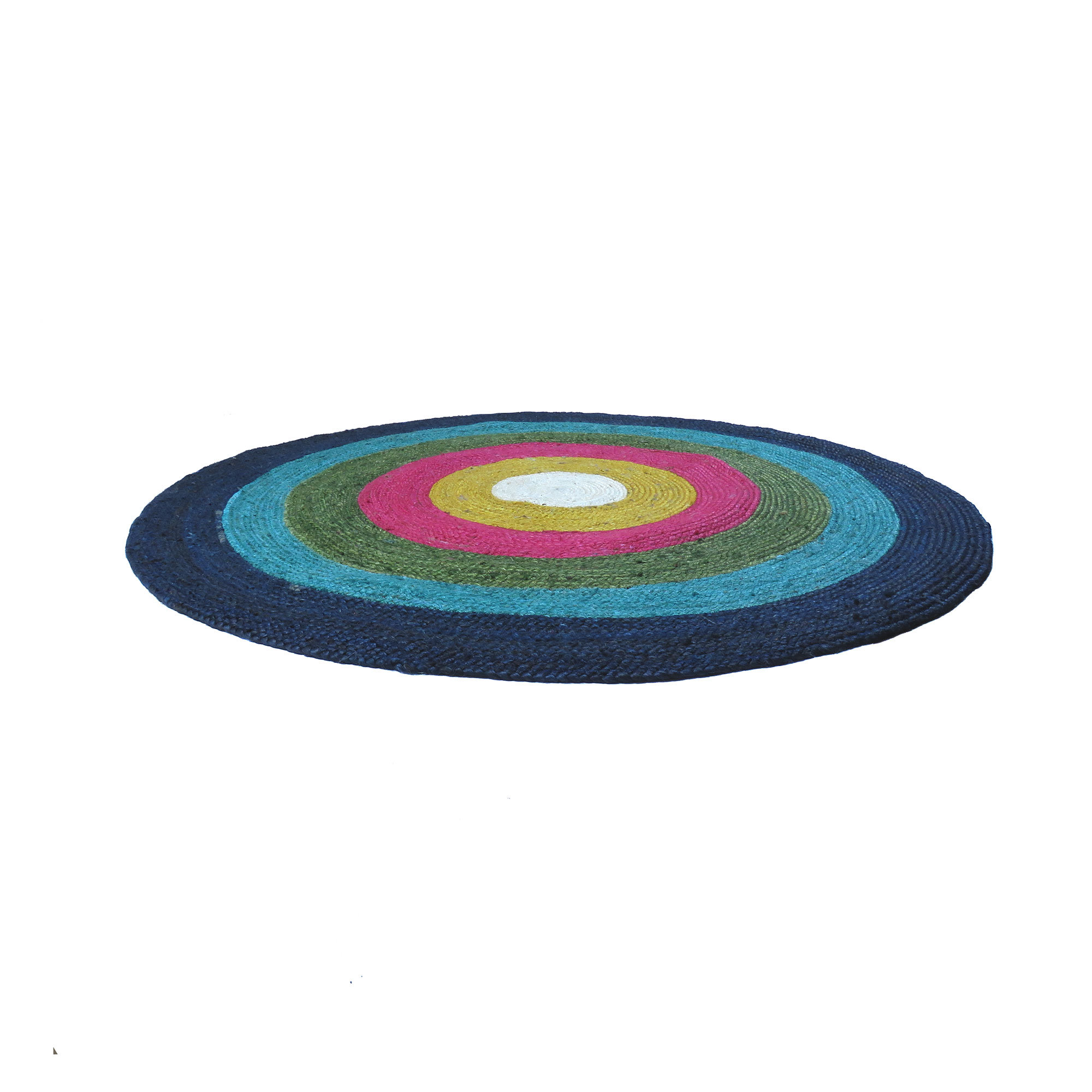 Bay Isle Home™ Hand Woven Multicolor Round Natural Jute Area Rugs Blue ...