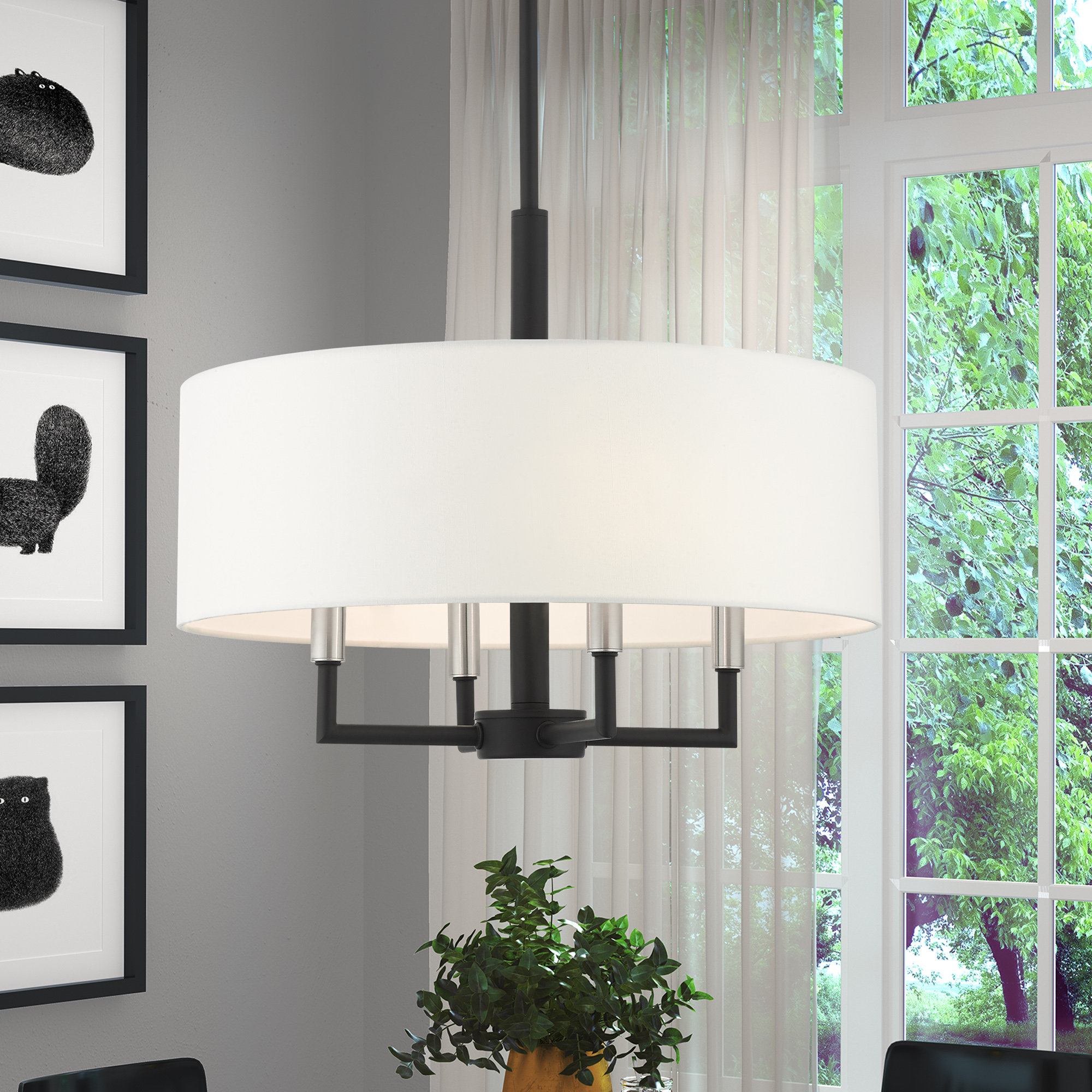 Brayden Studio Alirah 4 - Light Single Drum Pendant & Reviews - Wayfair ...